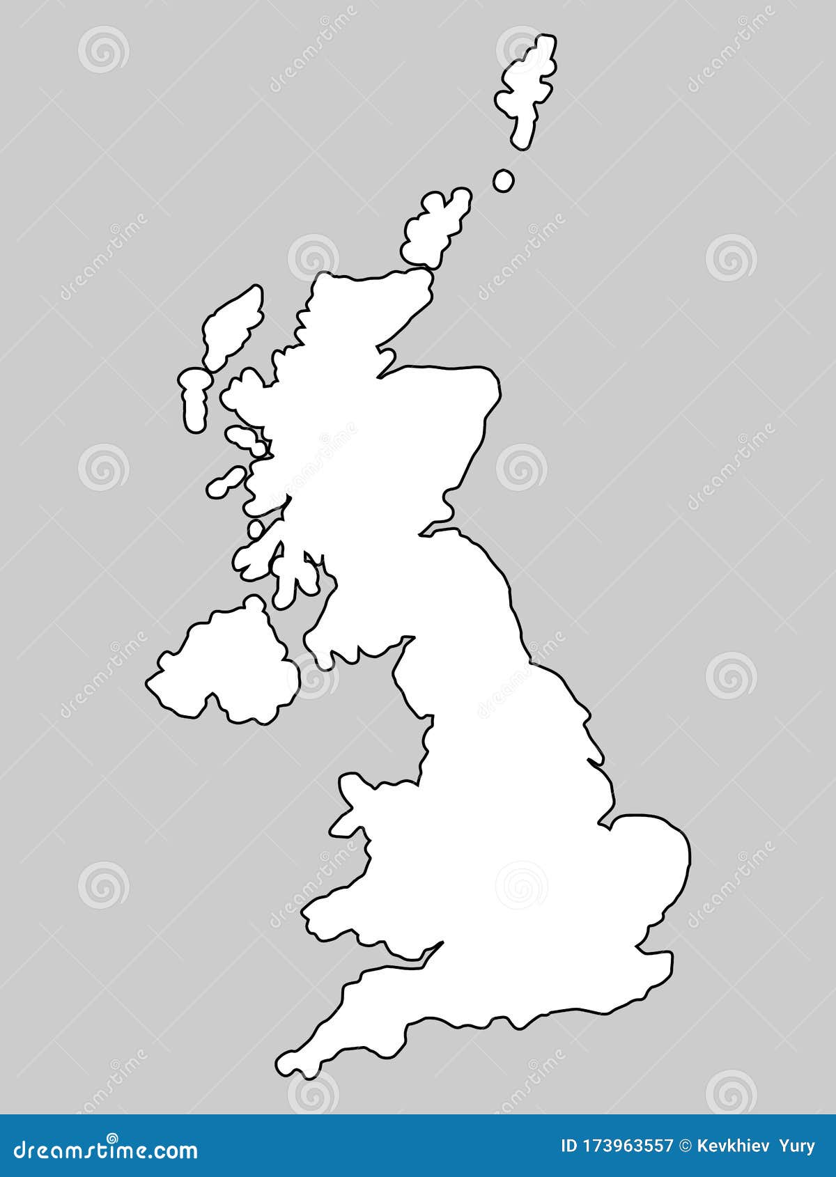 United Kingdom Map Black Outline Vector Stock Vector - Illustration of ...