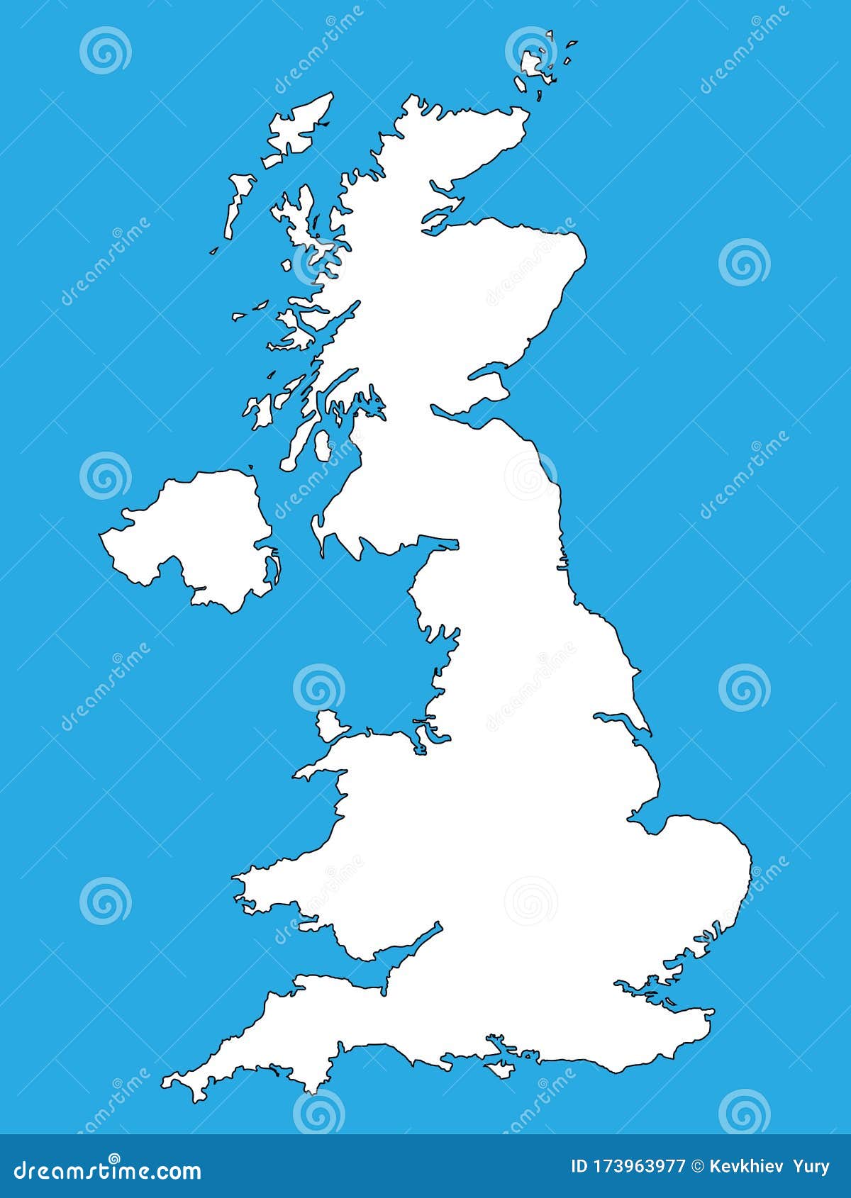 United Kingdom Map Black Outline Vector Stock Vector - Illustration of ...