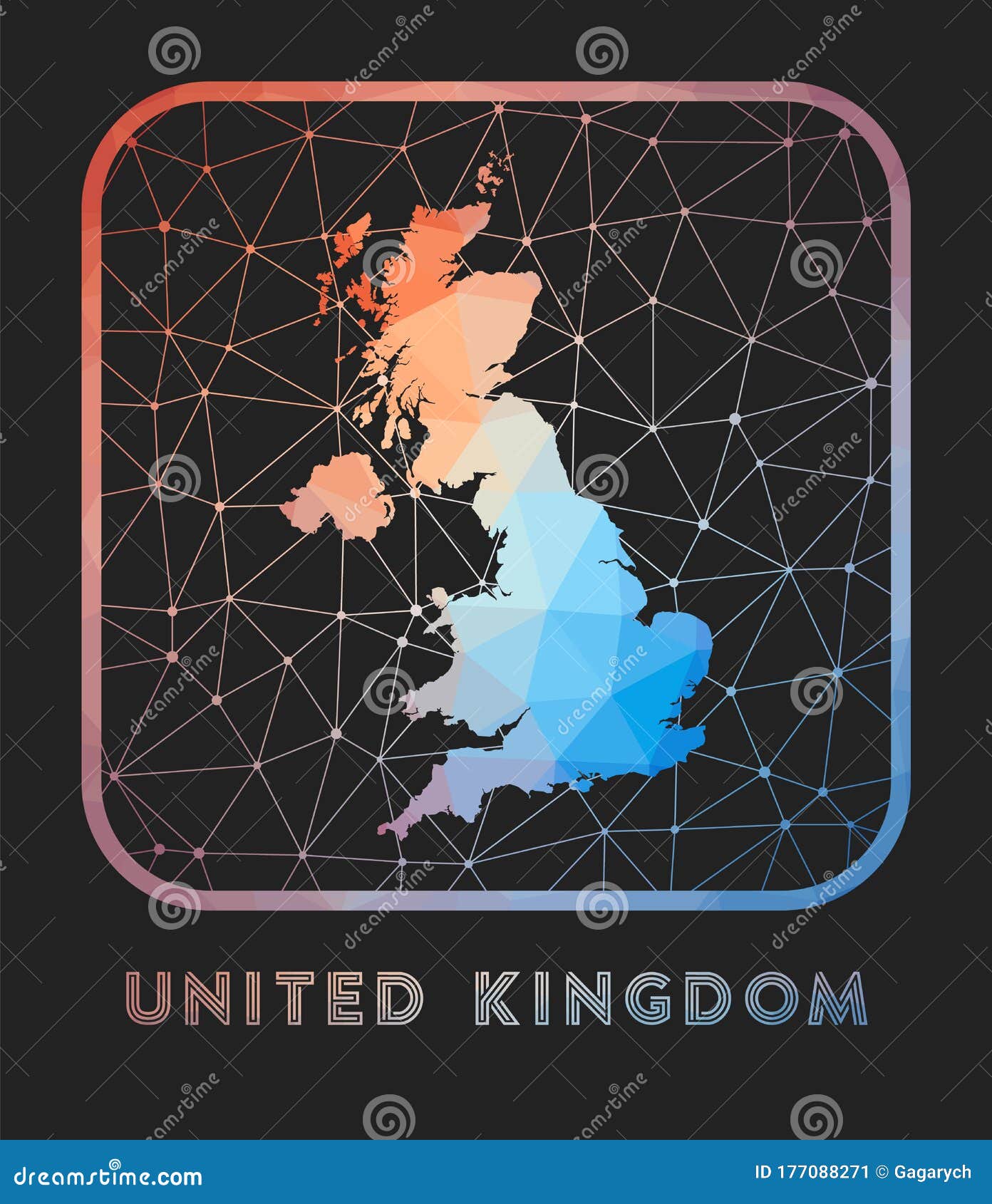 United Kingdom map design. stock vector. Illustration of diamond ...