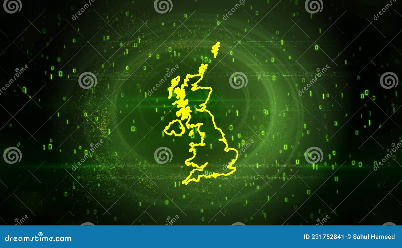 United Kingdom Map on Digital Background Stock Illustration ...