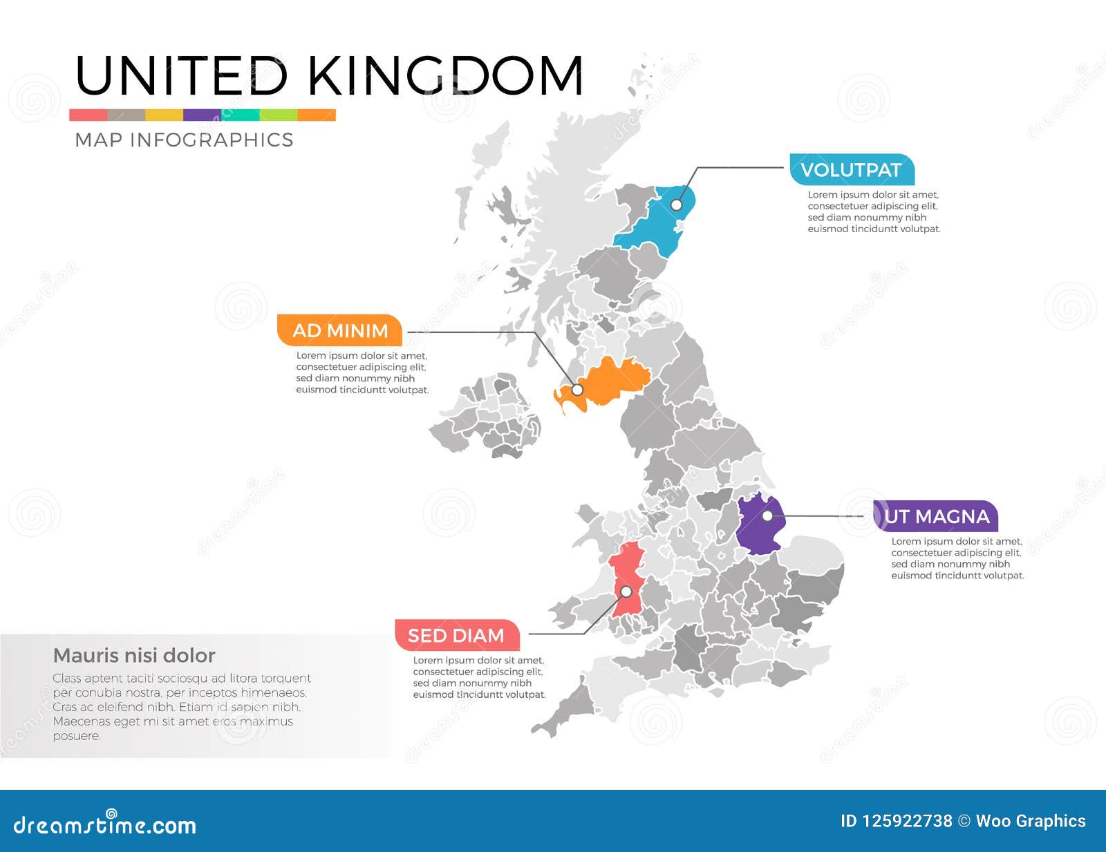 United Kingdom Map Infographics Vector Template with Regions and ...