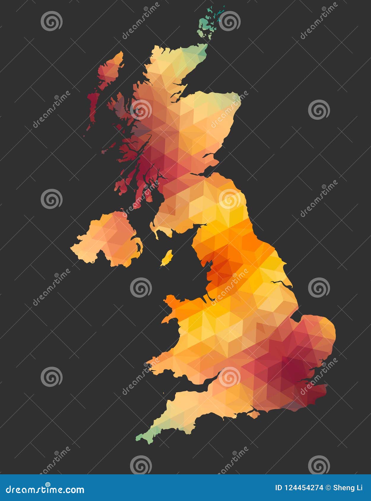 The United Kingdom Map of Polygonal Style Stock Vector - Illustration ... The United Kingdom Map of Polygonal Style Stock Vector - Illustration ...