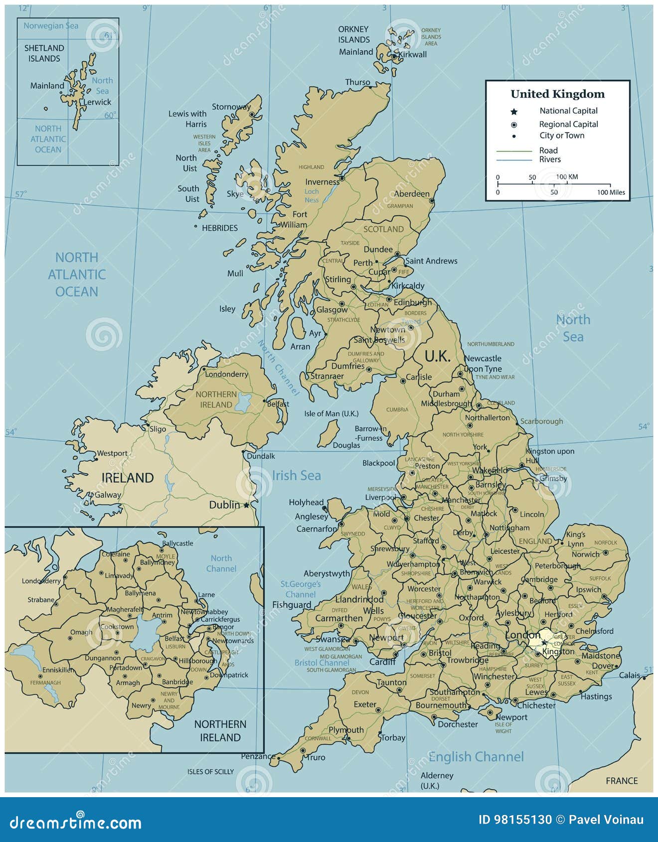 United Kingdom Map with Selectable Territories. Vector Stock Vector ...