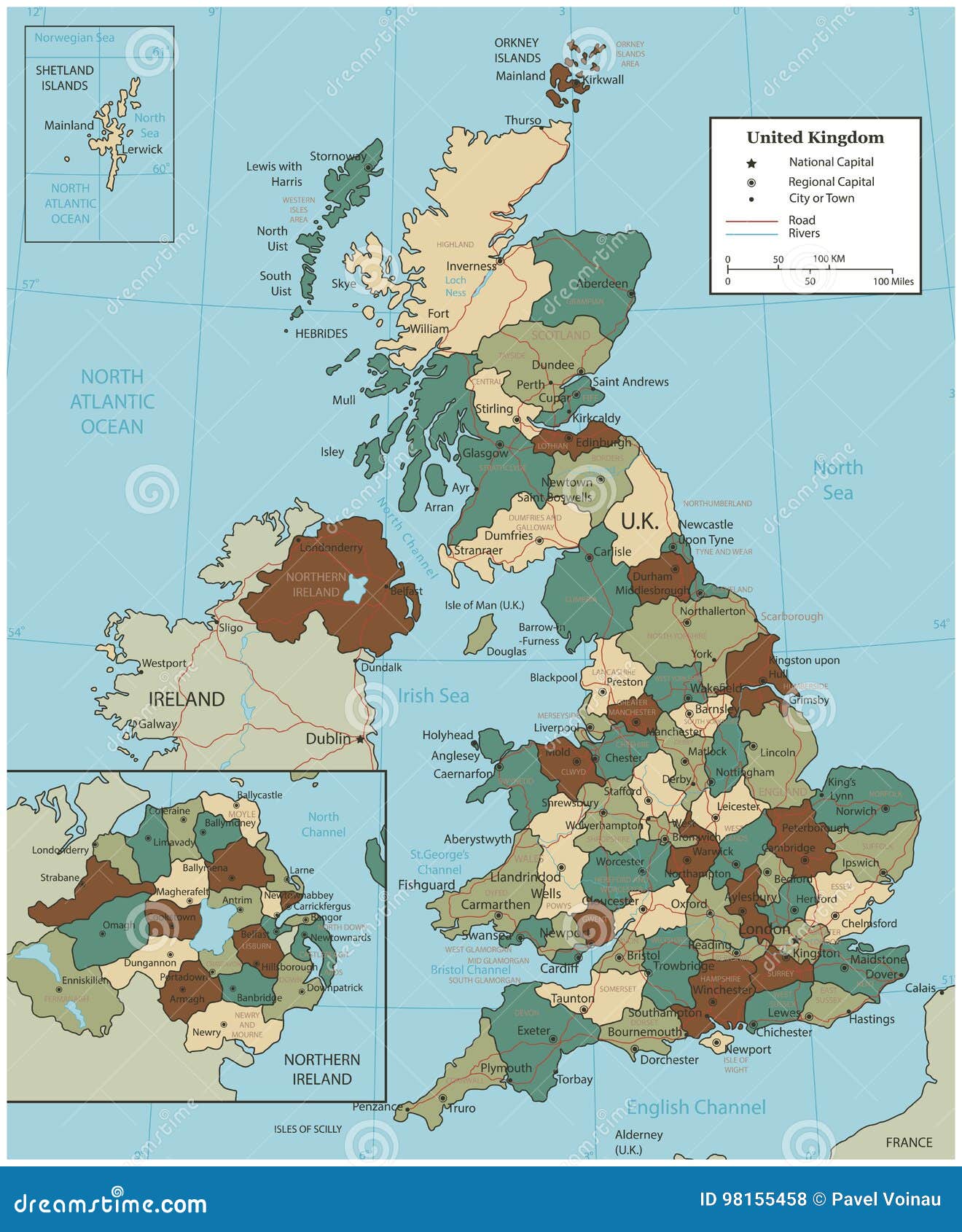 United Kingdom Map With Selectable Territories. Vector | CartoonDealer ...