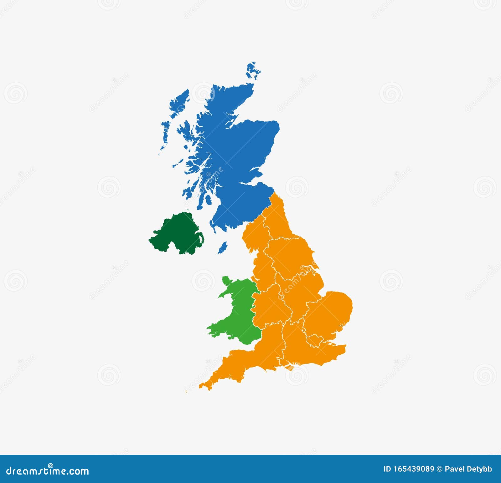 United Kingdom Map, States Border Map. Vector Illustration Stock ...