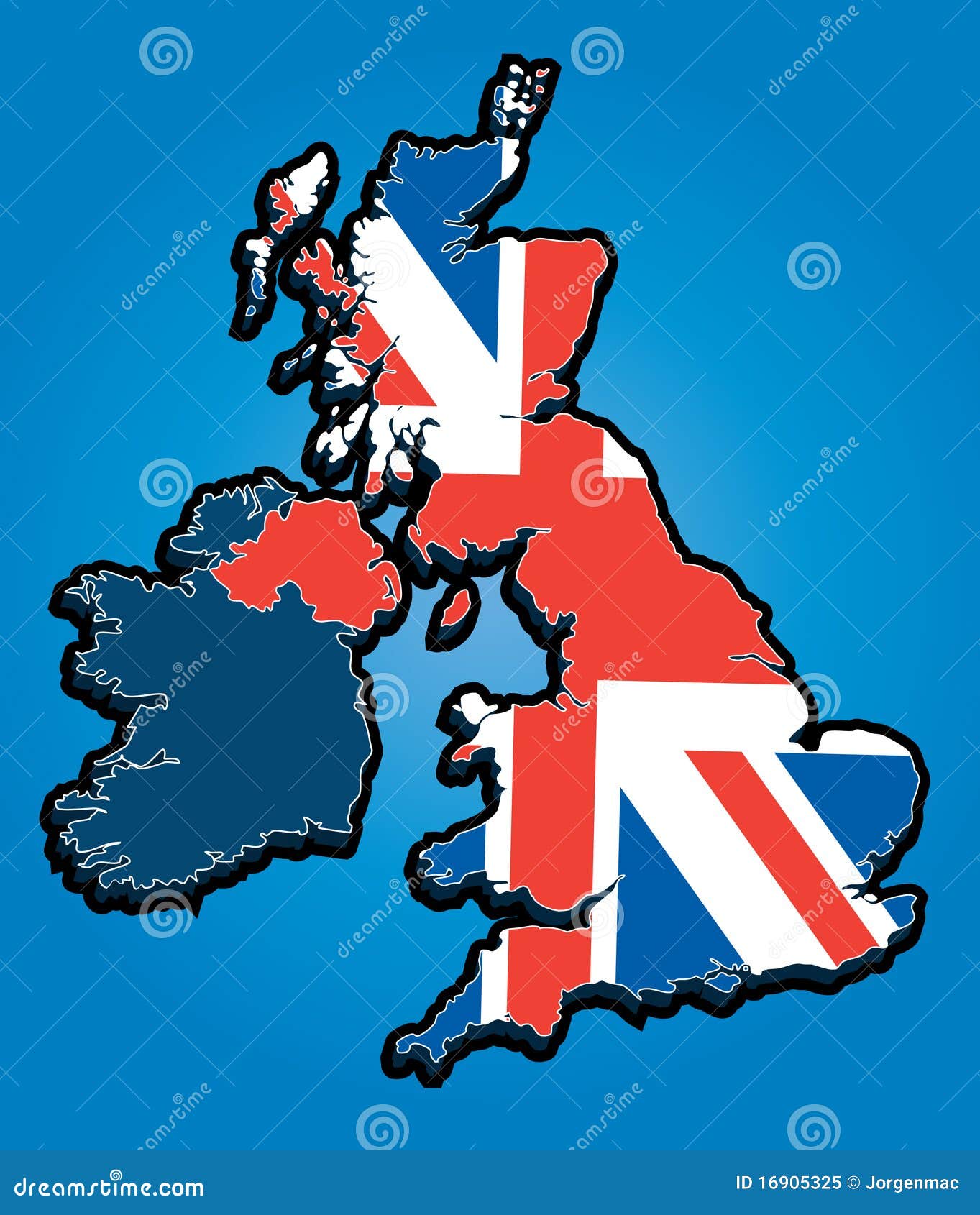United Kingdom Map with Union Jack Stock Vector - Illustration of ...
