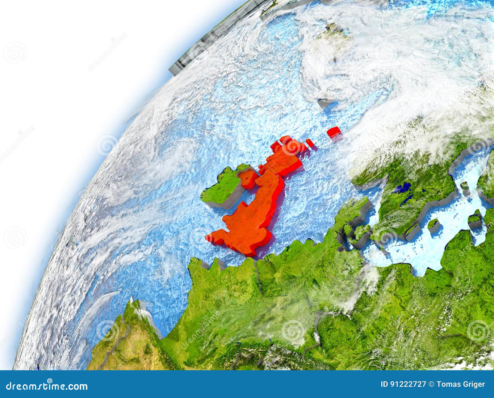 United Kingdom on Model of Planet Earth Stock Illustration ...