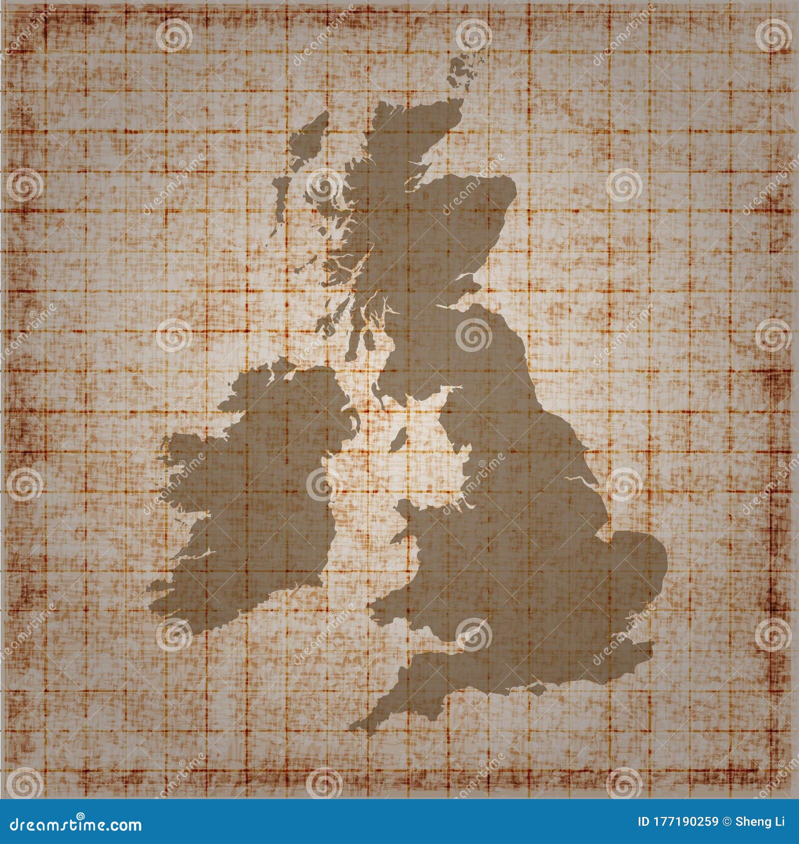 The United Kingdom Retro Map, Flat Vector Illustration Stock Vector ...
