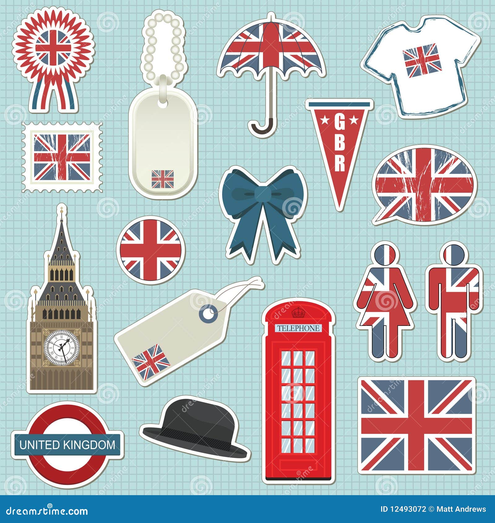 United kingdom stickers stock vector. Illustration of kingdom - 12493072