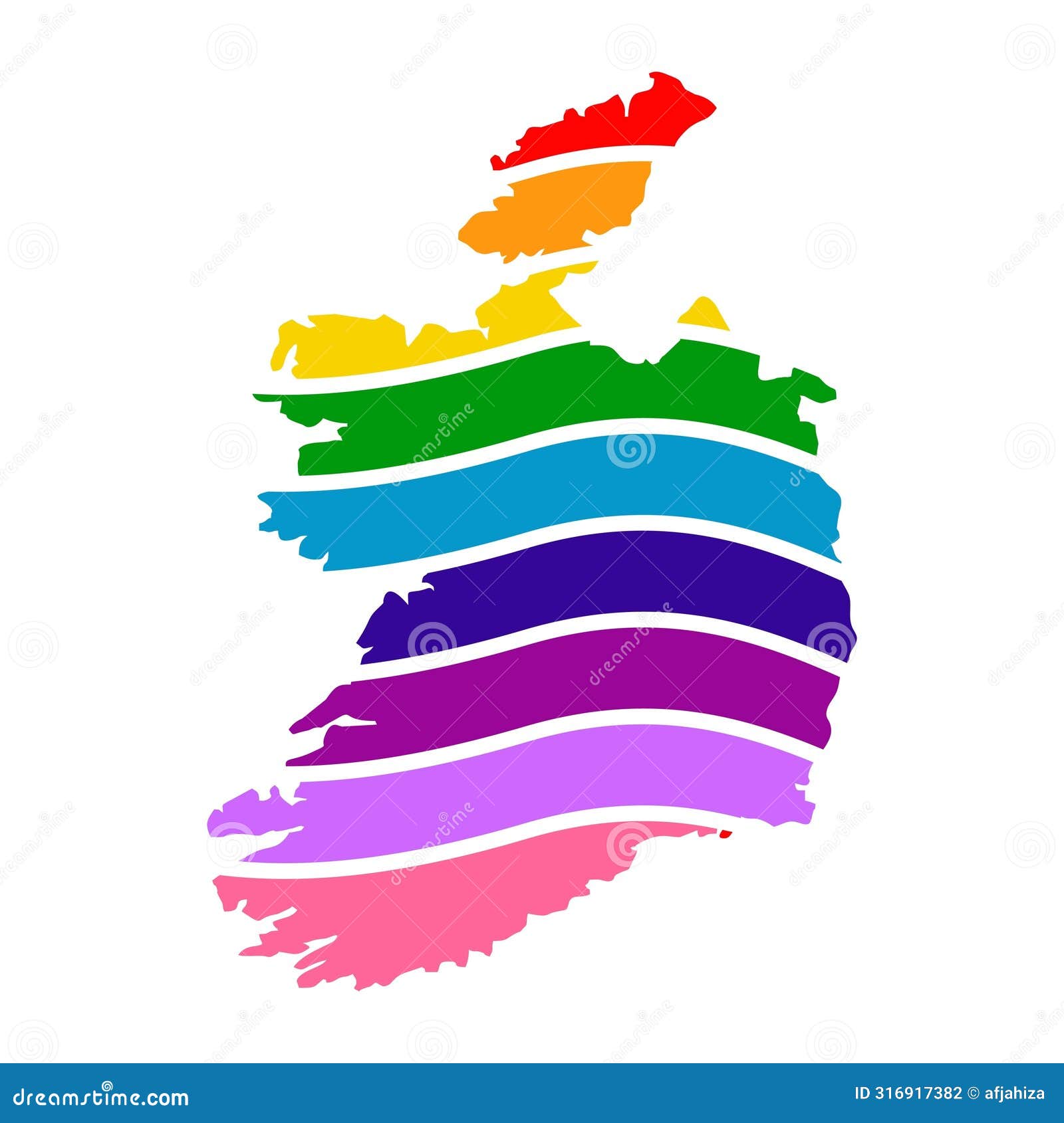 Ireland Swoosh Silhouette Rainbow Map Stock Vector - Illustration of ...