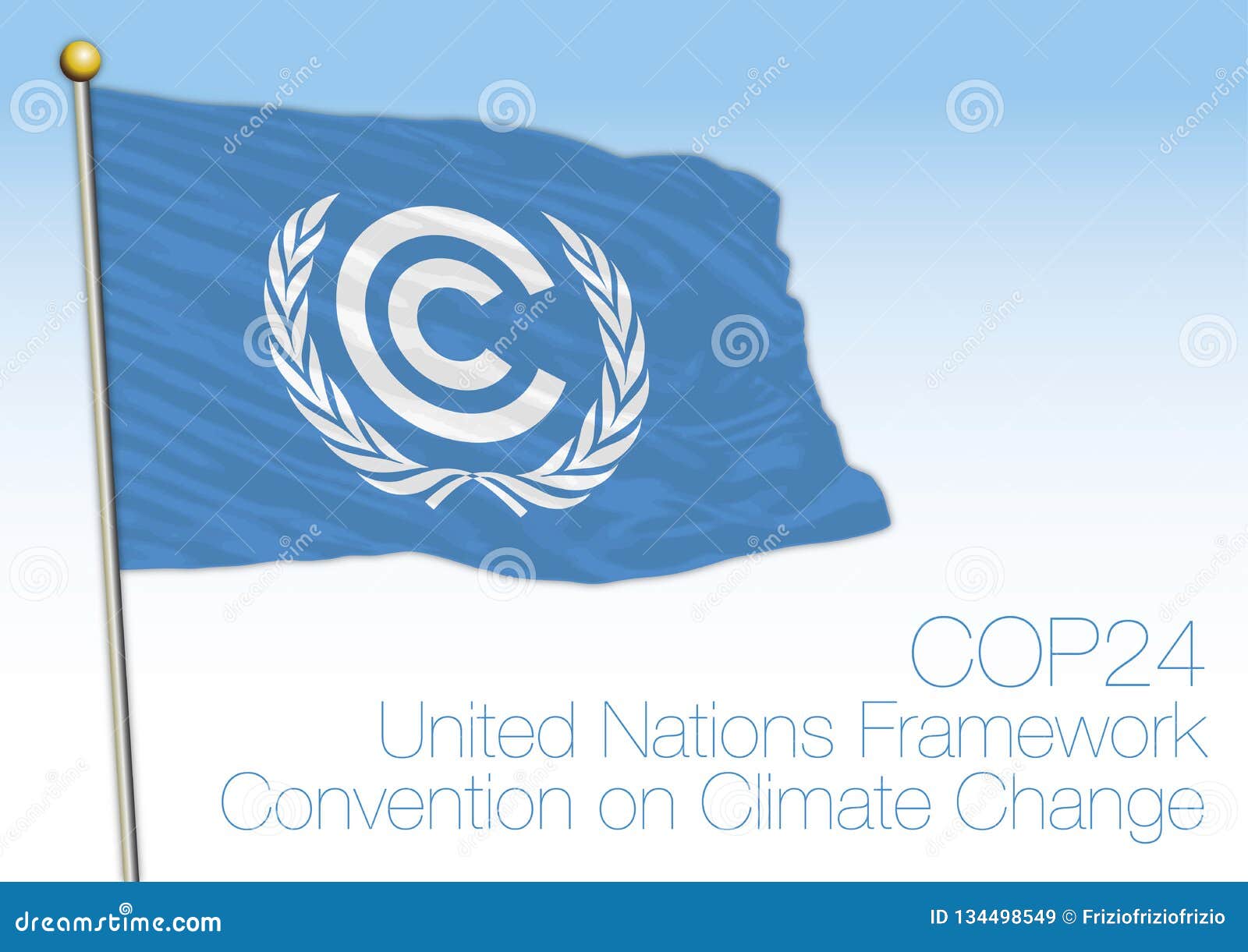 United Nations Climate Change Conference and Organization Flag Stock ...