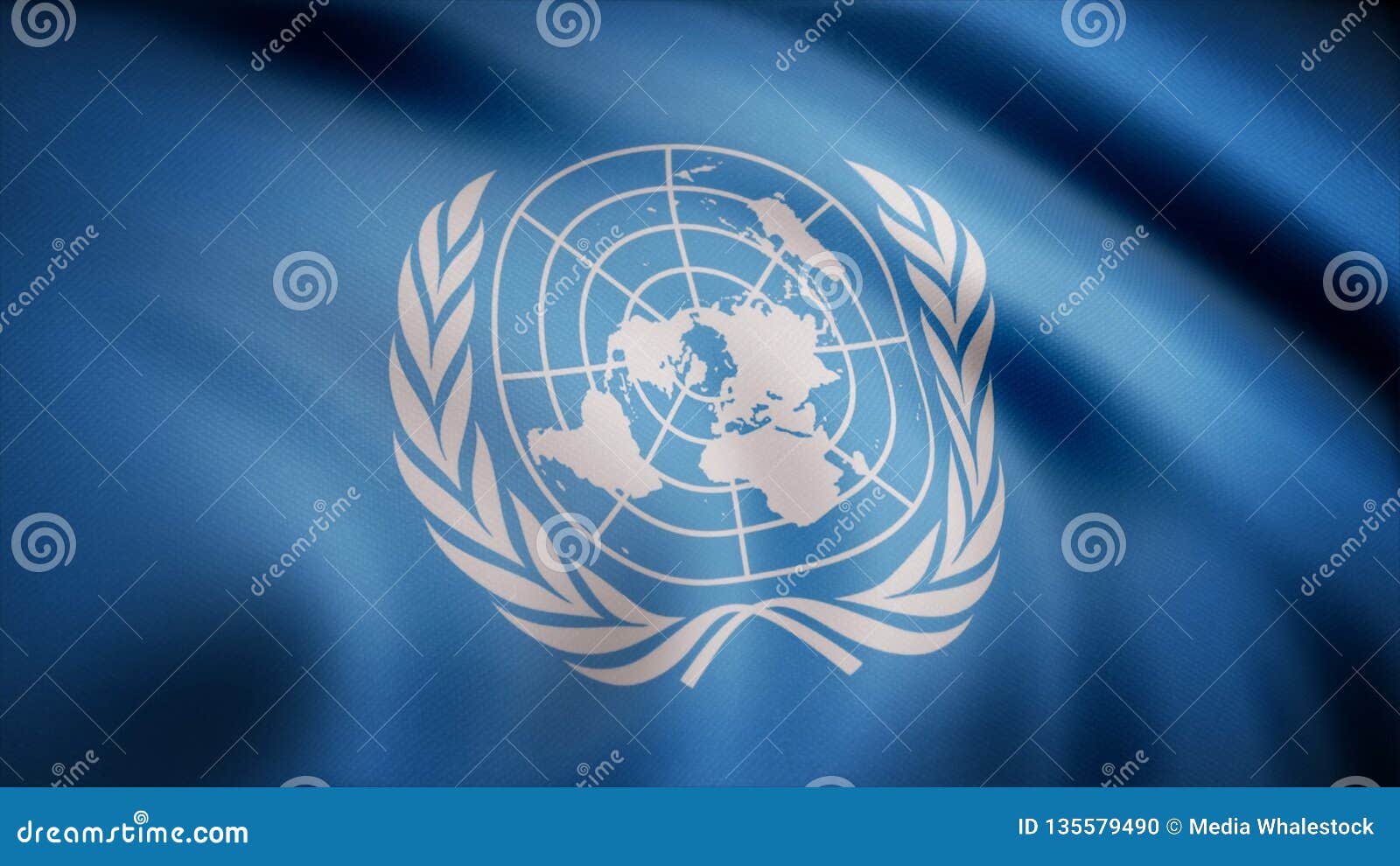 The United Nations Flag Waving in the Wind. United Nations Flag ...