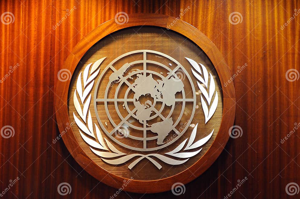 United Nations logo editorial image. Image of manhattan - 19216410