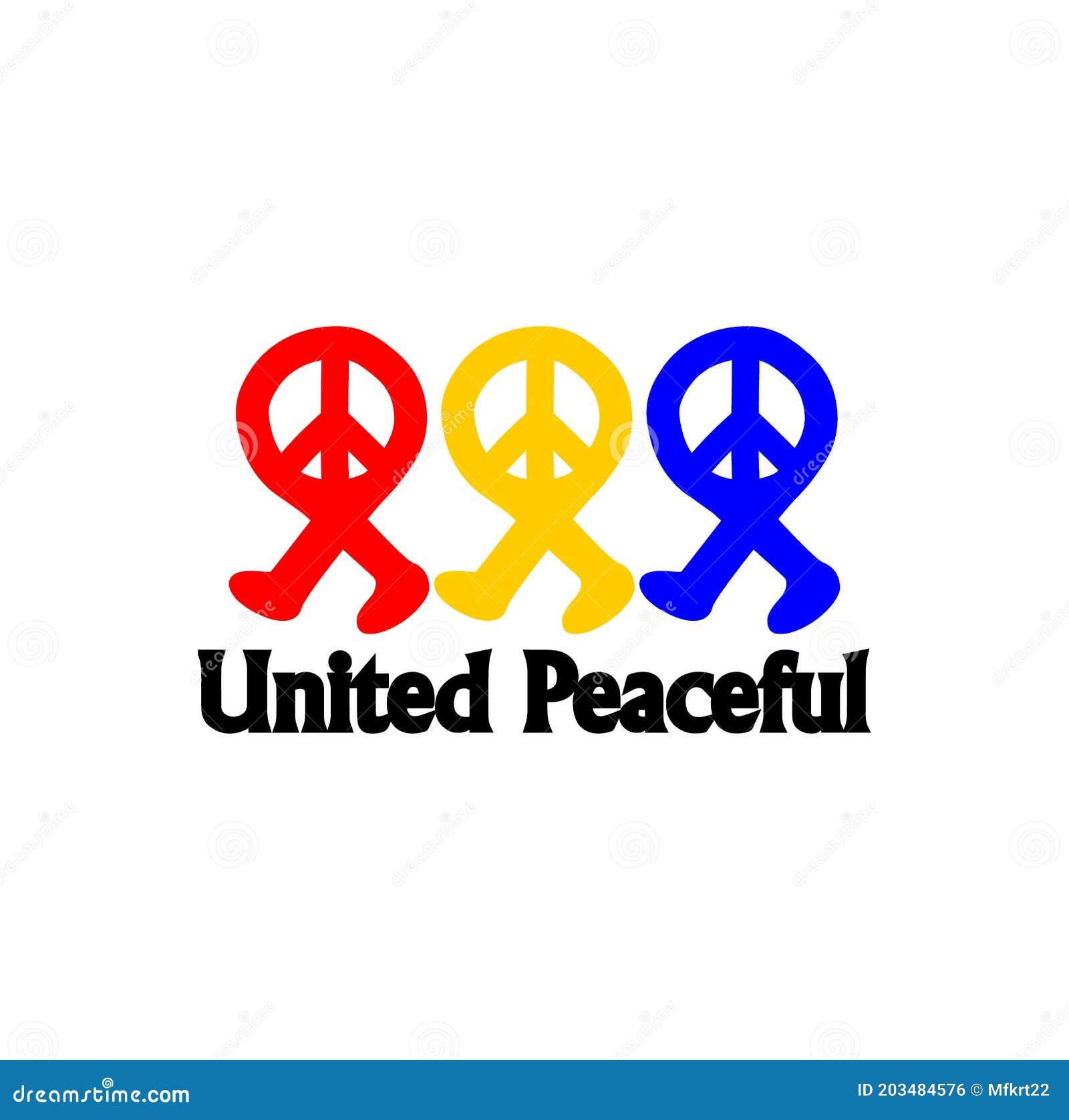 United Peace Symbol Red Yellow Blue Vector Stock Vector - Illustration ...