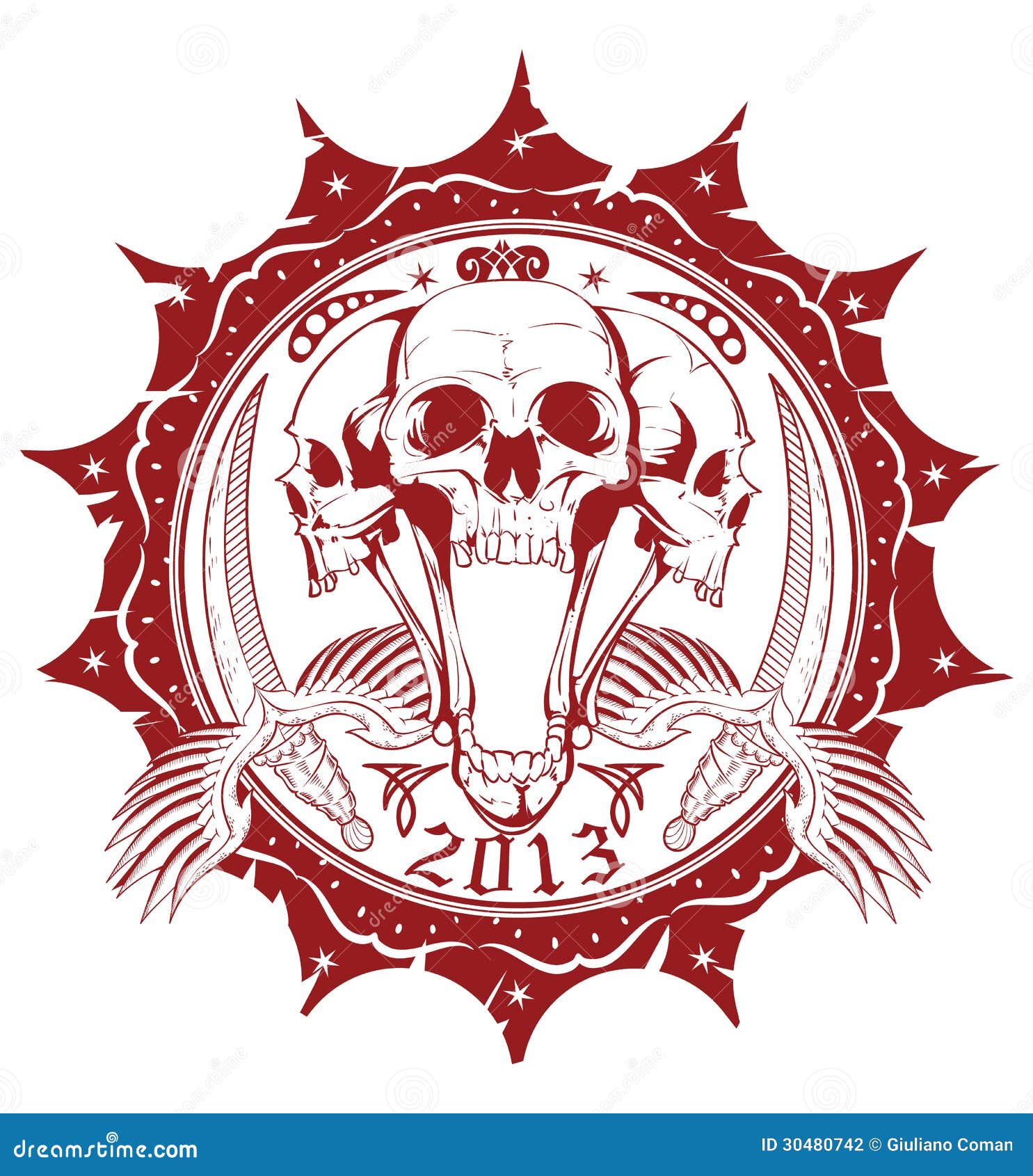 United skulls stock vector. Illustration of abstract - 30480742