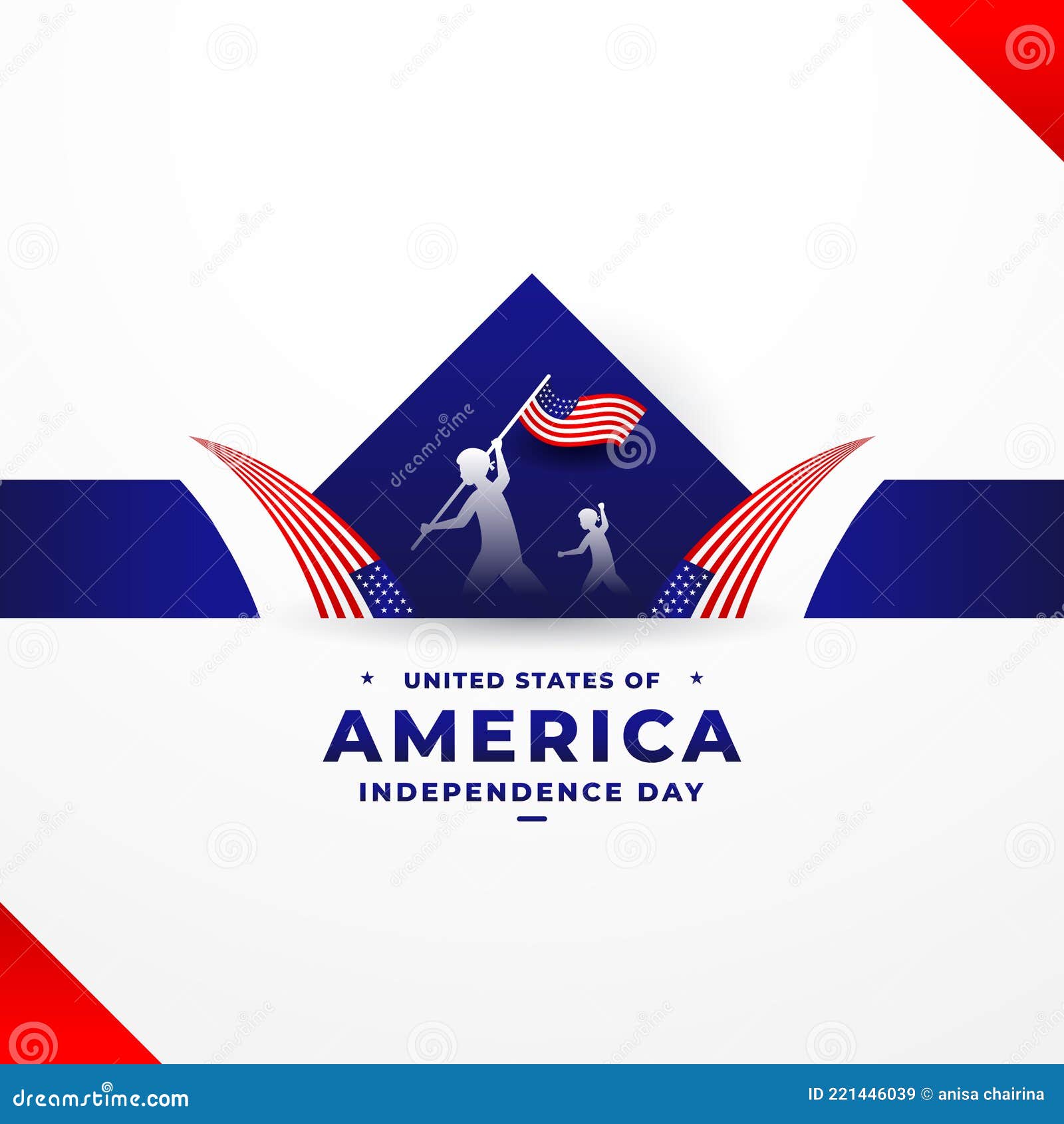 United State of America Independence Day Background Design Stock Vector ...