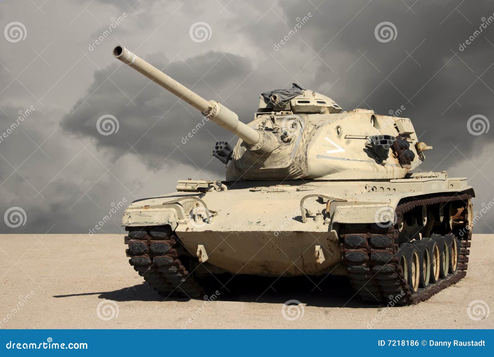 Old Army Tank, Vintage Armored Military Vehicle With Gun And Turret On ...