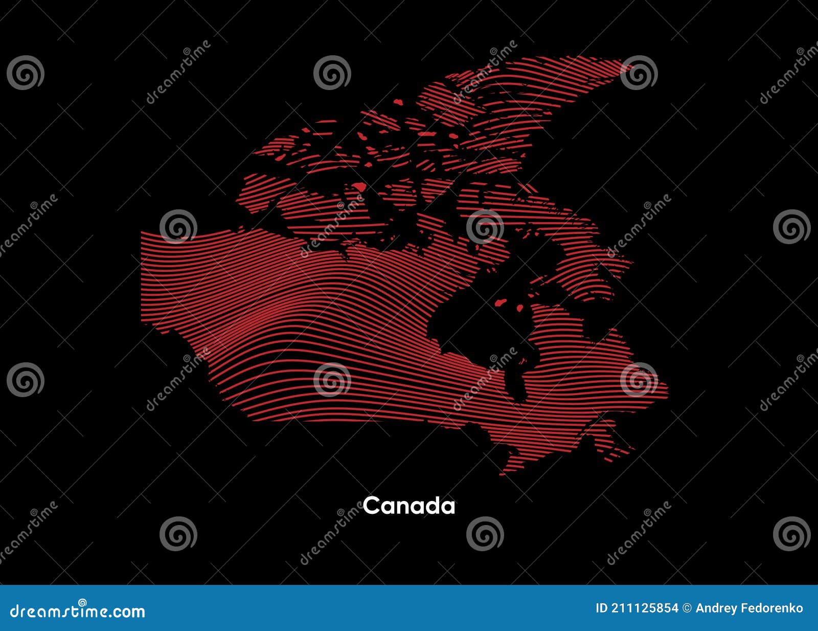 Twist Lines Map of Canada. Canada Political Map Stock Vector ...