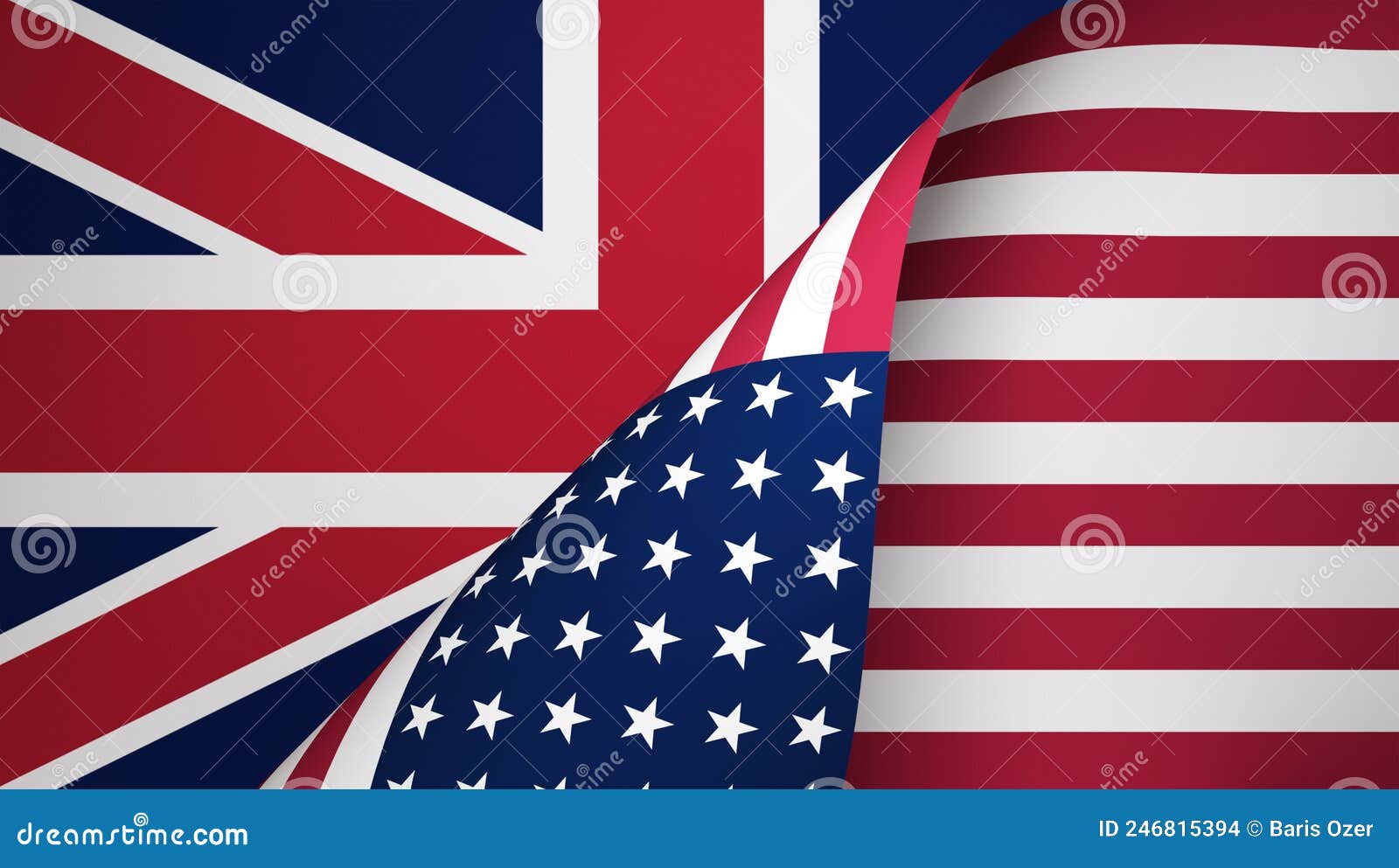 The United States of America and English Flags. Stock Photo - Image of ...