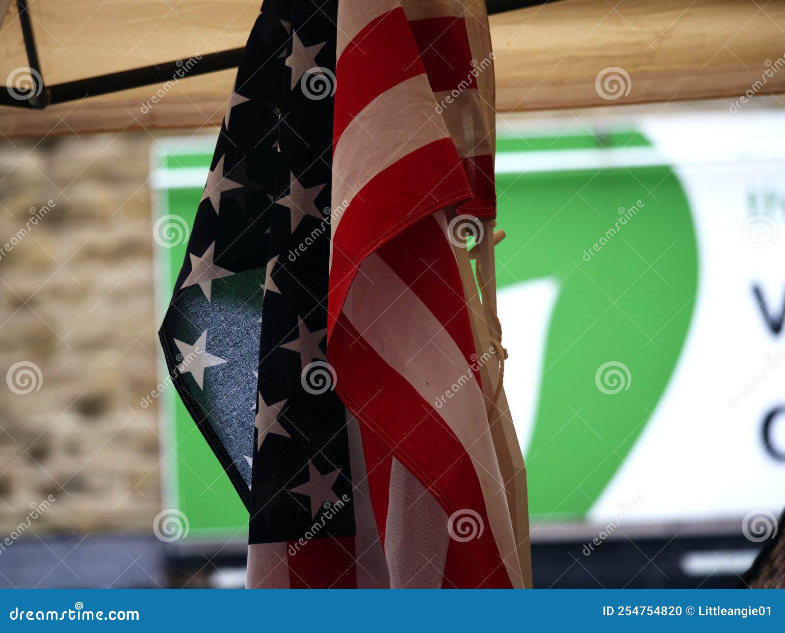 United States of America Flag on Flag Pole Background Stock Photo ...