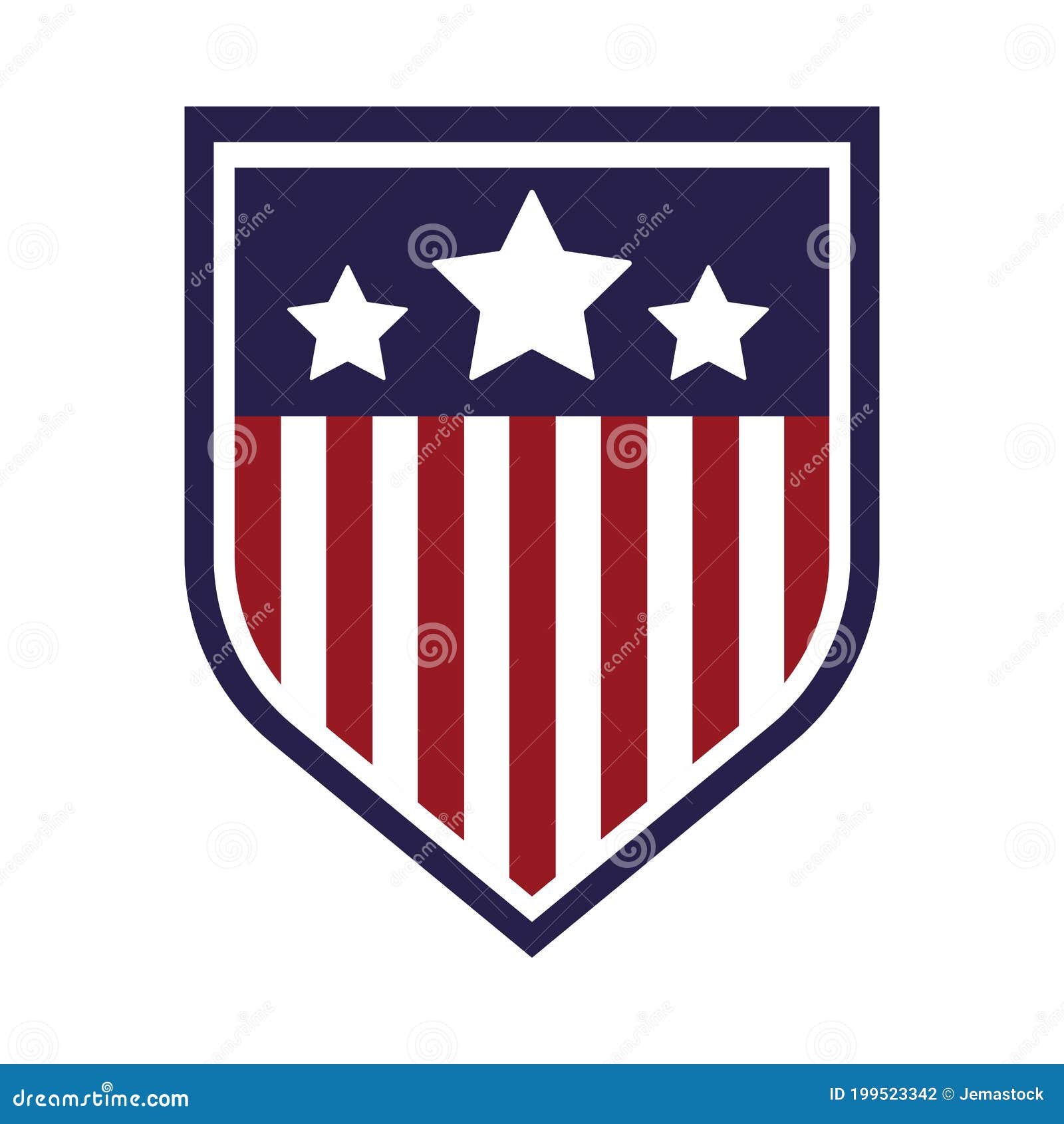 United States of America Flag in Shield Stock Vector - Illustration of ...