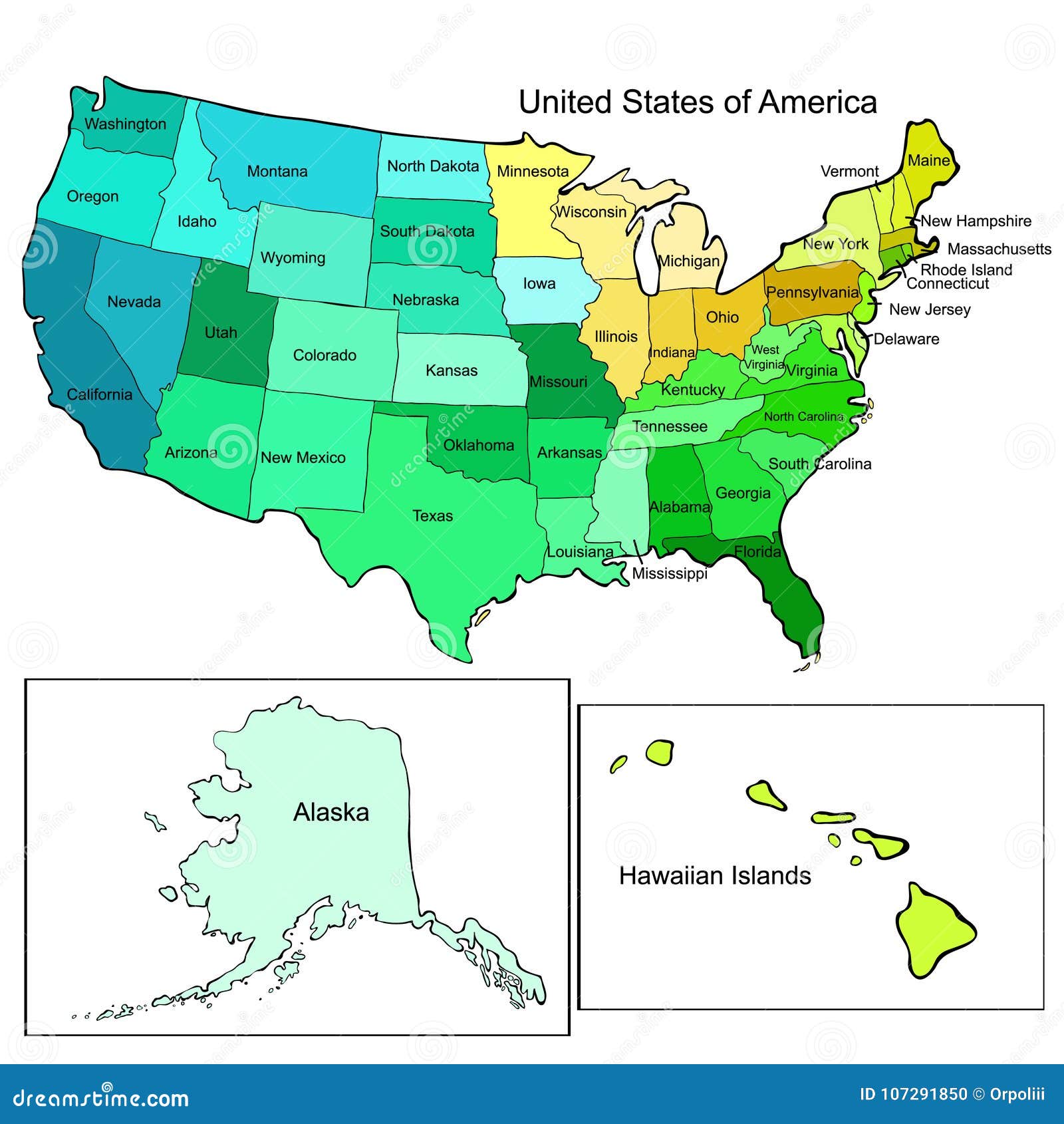 United States of America Map. Vector Illustration Stock Vector ...