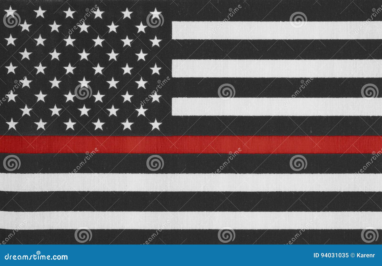 United States of America Thin Red Line Flag Stock Image - Image of ...