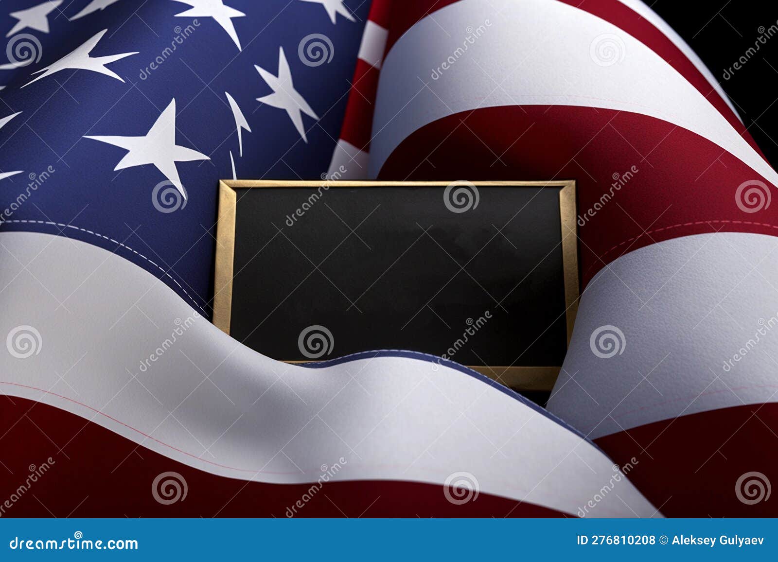 United States of American Flag Border Empty Space for Text. Mock Up ...