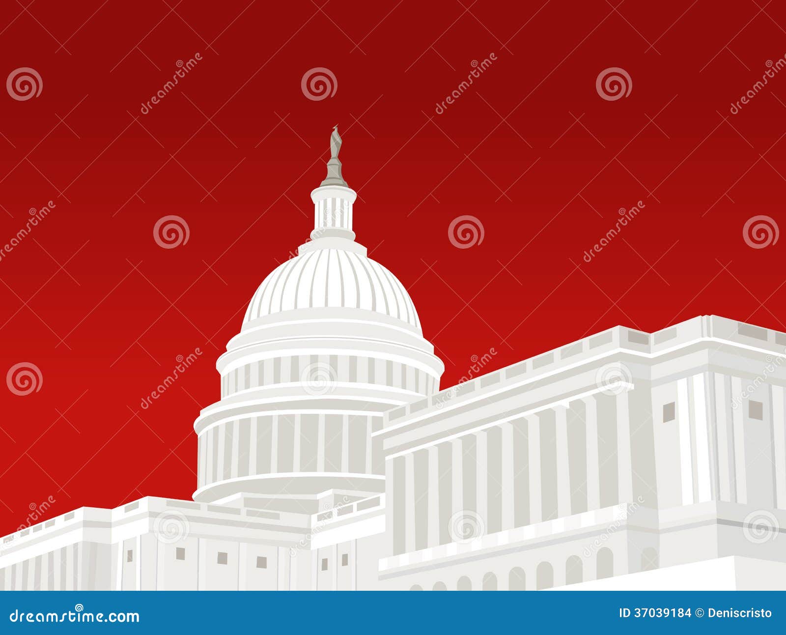 Capitol Building In Washington Cartoon Vector | CartoonDealer.com #70502361