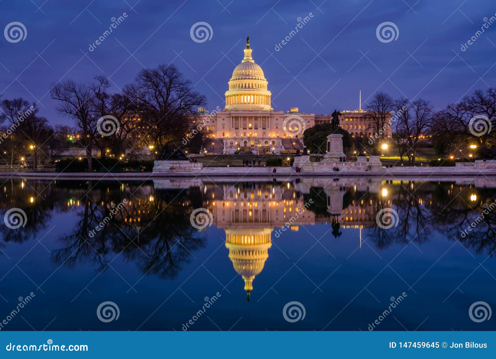 The United States Capitol at Night, in Washington, DC Stock Image ...