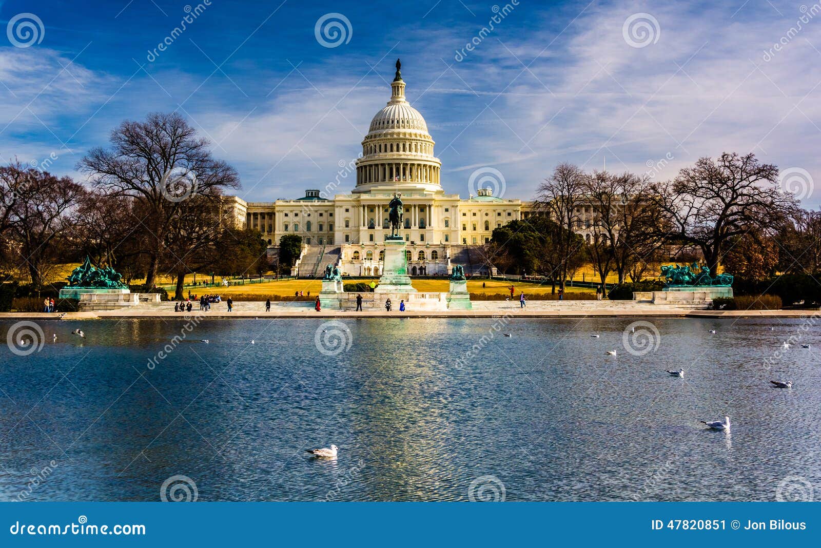 The United States Capitol and Reflecting Pool in Washington, DC. Stock ...