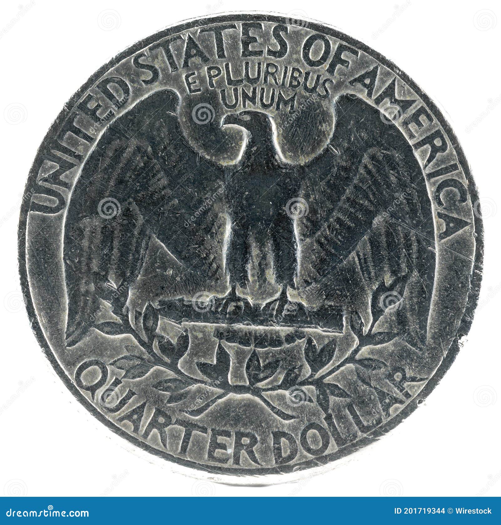 United States Coin, Quarter Dollar 1967, Reverse, Isolated on a White ...
