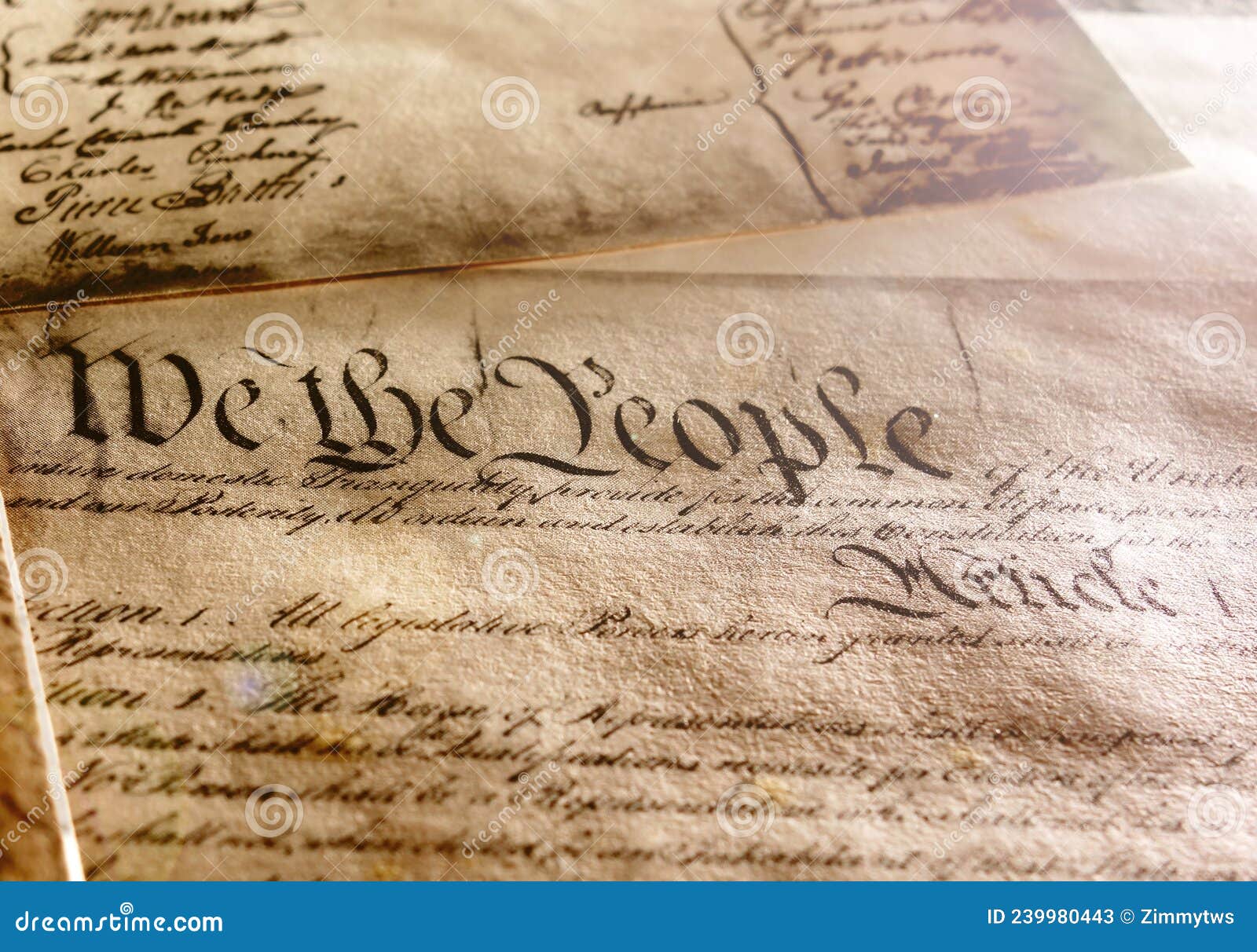 The United States Constitution, with we the People Text and Signatures ...