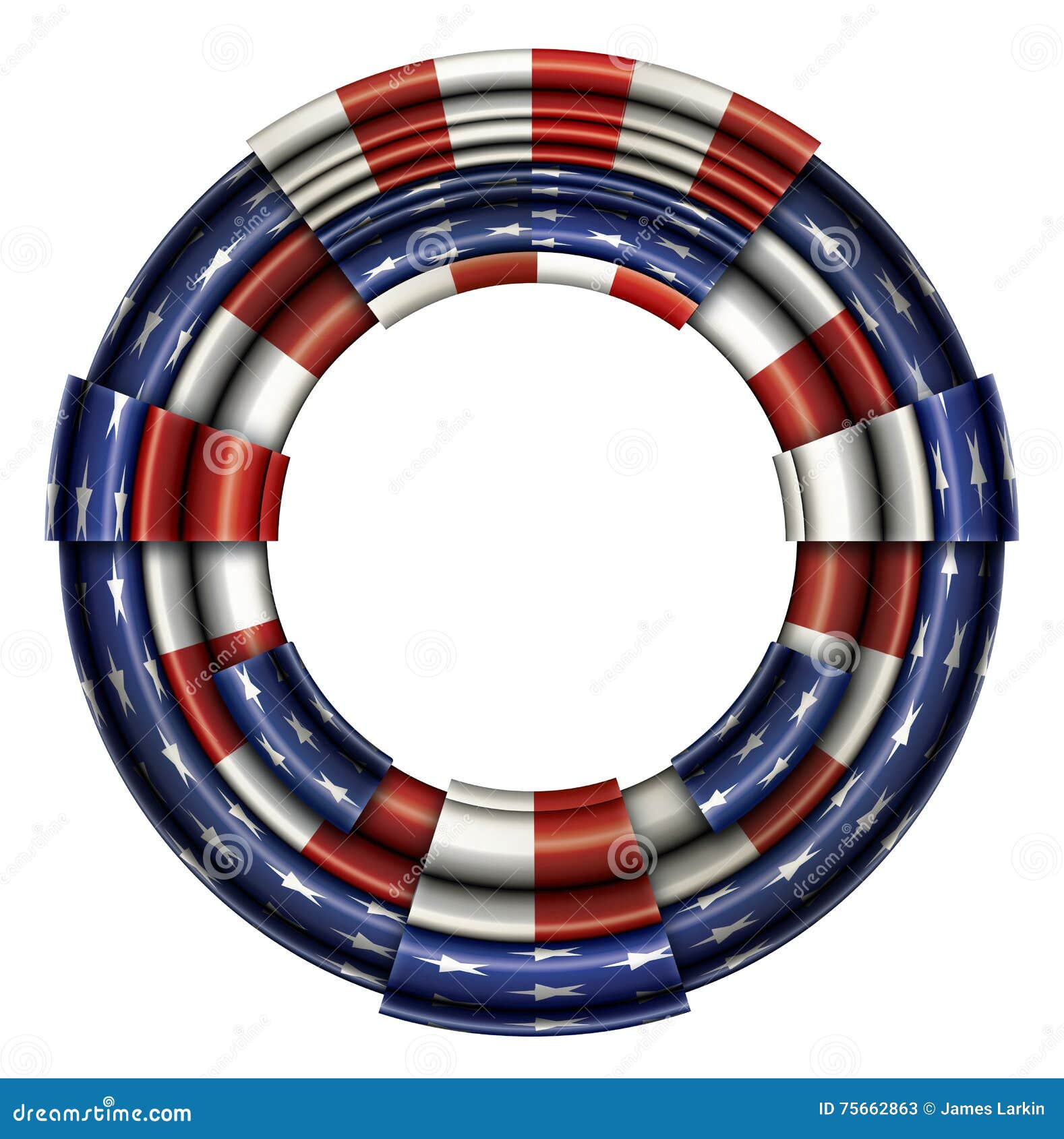 United States Flag Circular Frame Stock Illustration - Illustration of ...