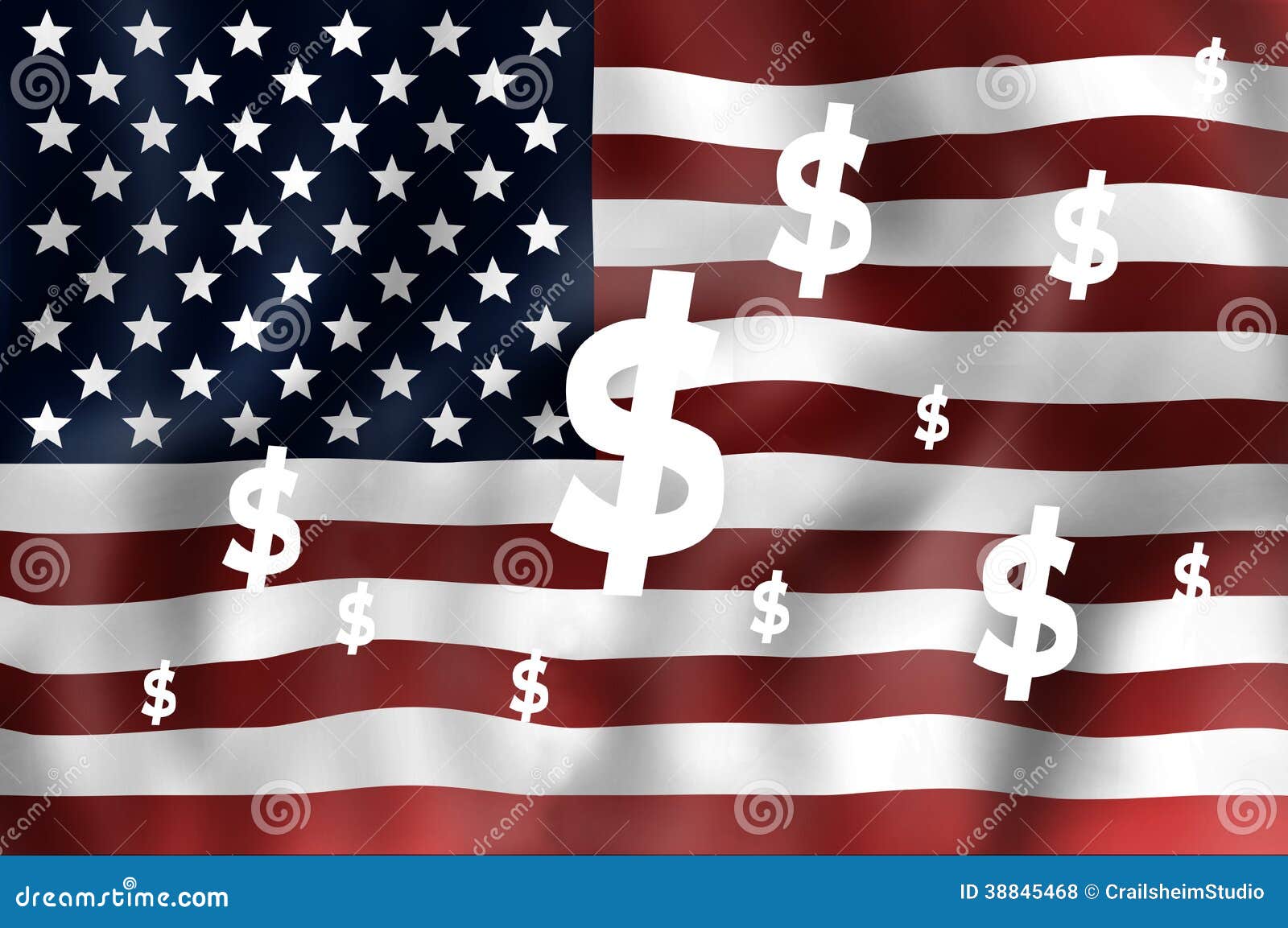 United States flag dollar stock illustration. Illustration of ensign ...