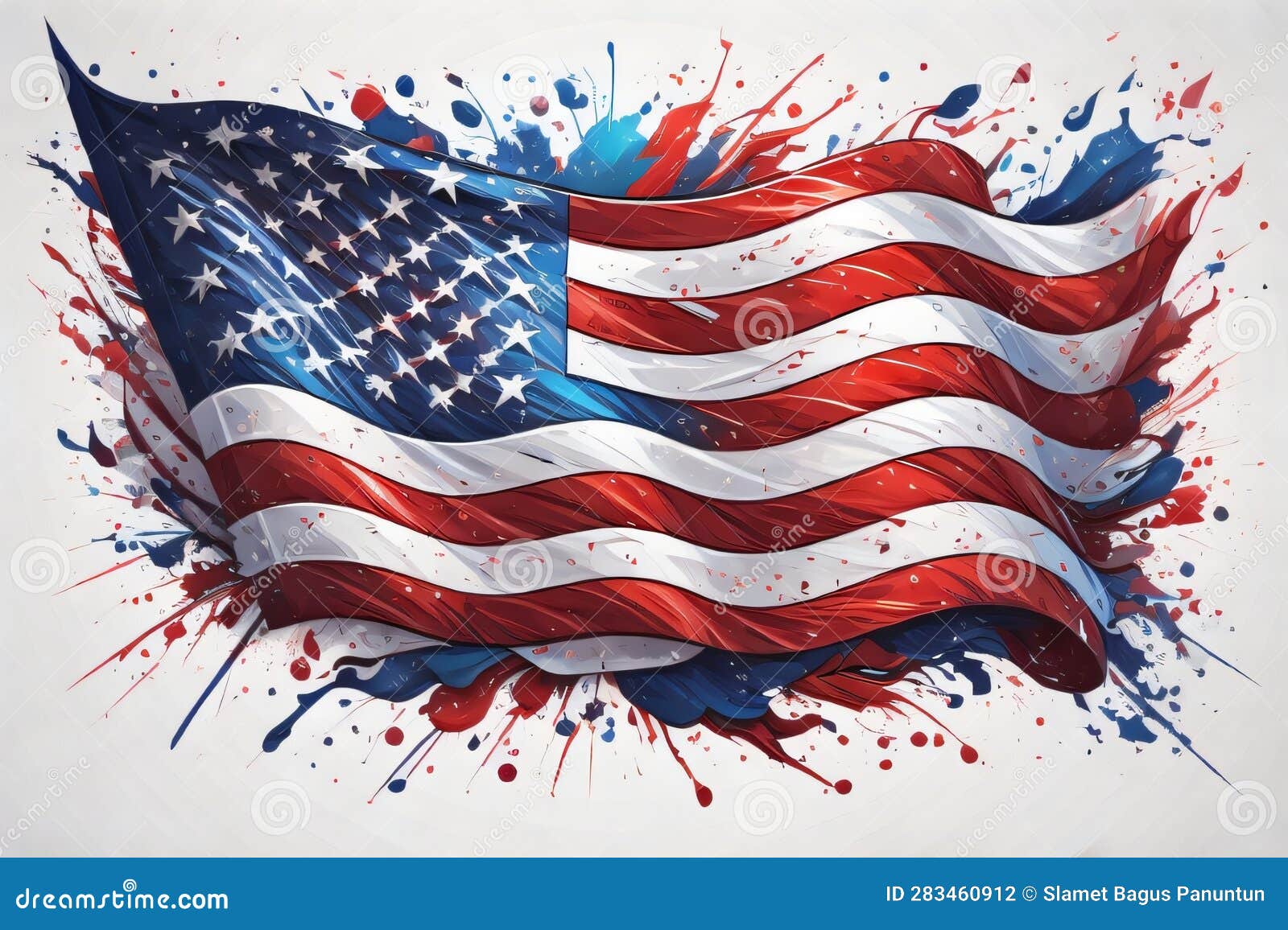 United States Flag in Impressionist Style Stock Illustration ...