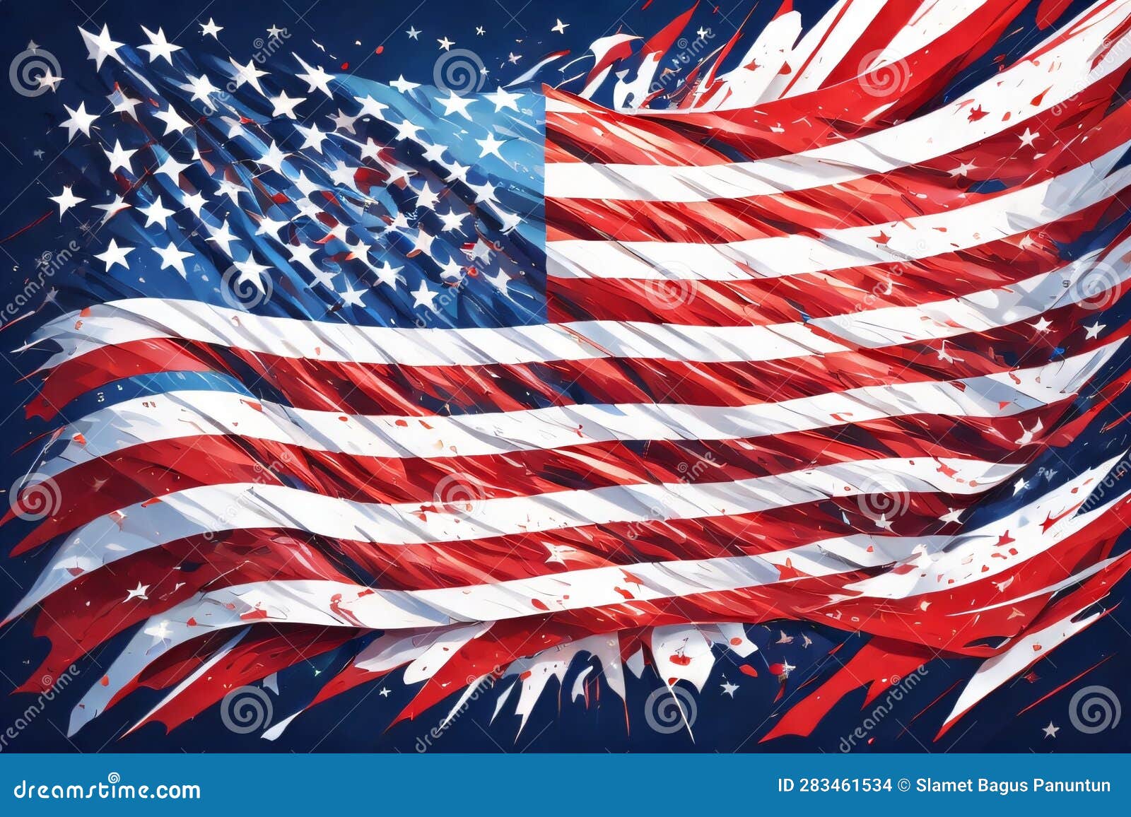 United States Flag in Impressionist Style Stock Illustration ...