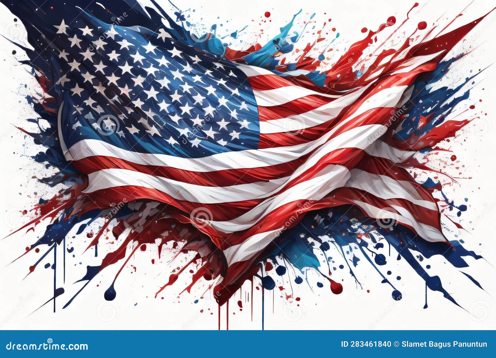 United States Flag in Impressionist Style Stock Illustration ...