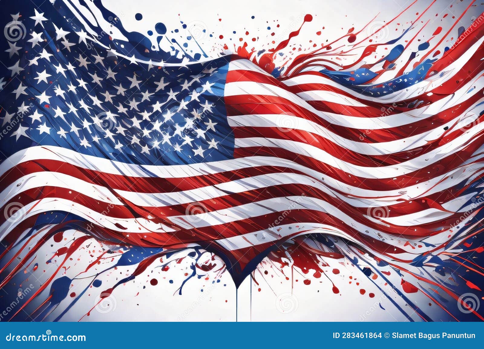 United States Flag in Impressionist Style Stock Illustration ...
