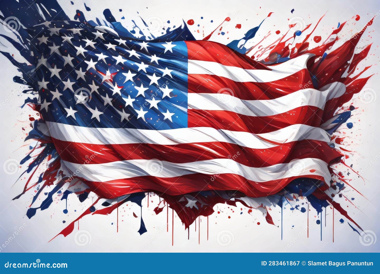 United States Flag in Impressionist Style Stock Illustration ...