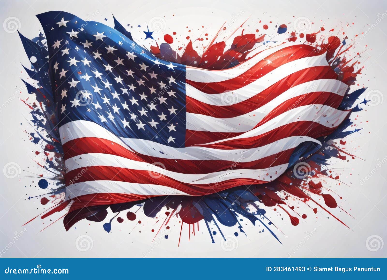 United States Flag in Impressionist Style Stock Illustration ...