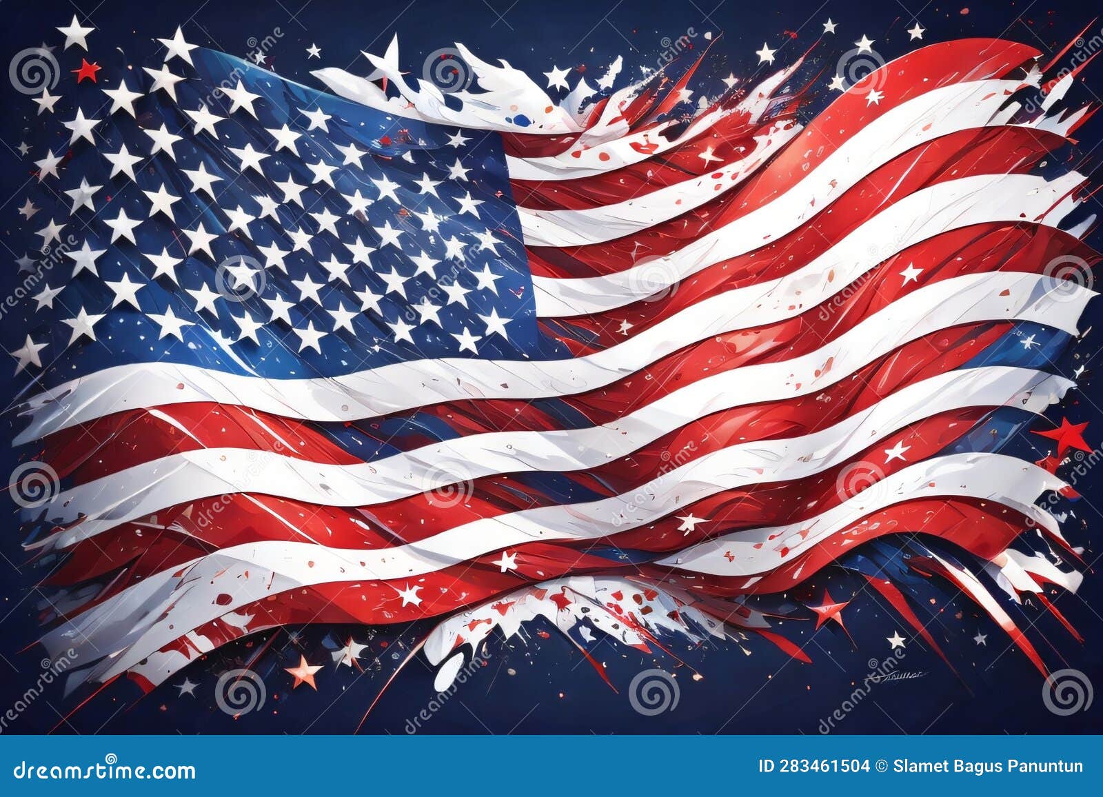 United States Flag in Impressionist Style Stock Illustration ...