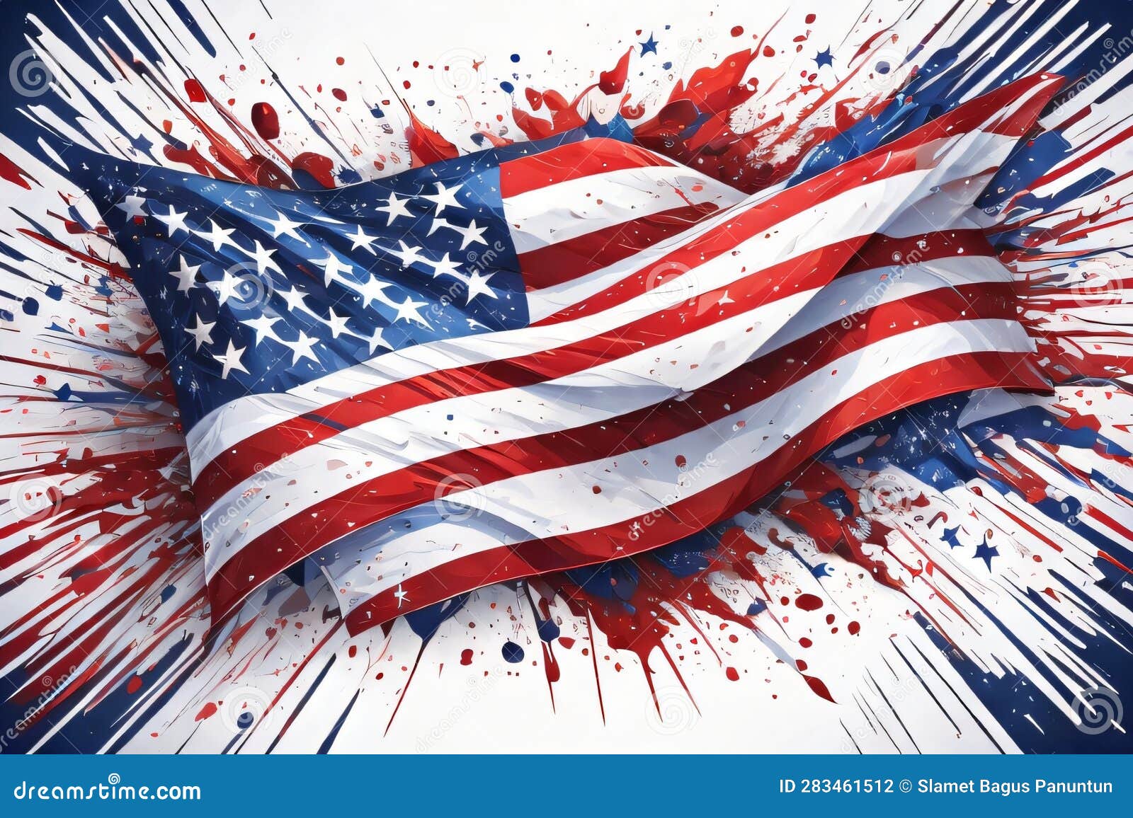 United States Flag in Impressionist Style Stock Illustration ...