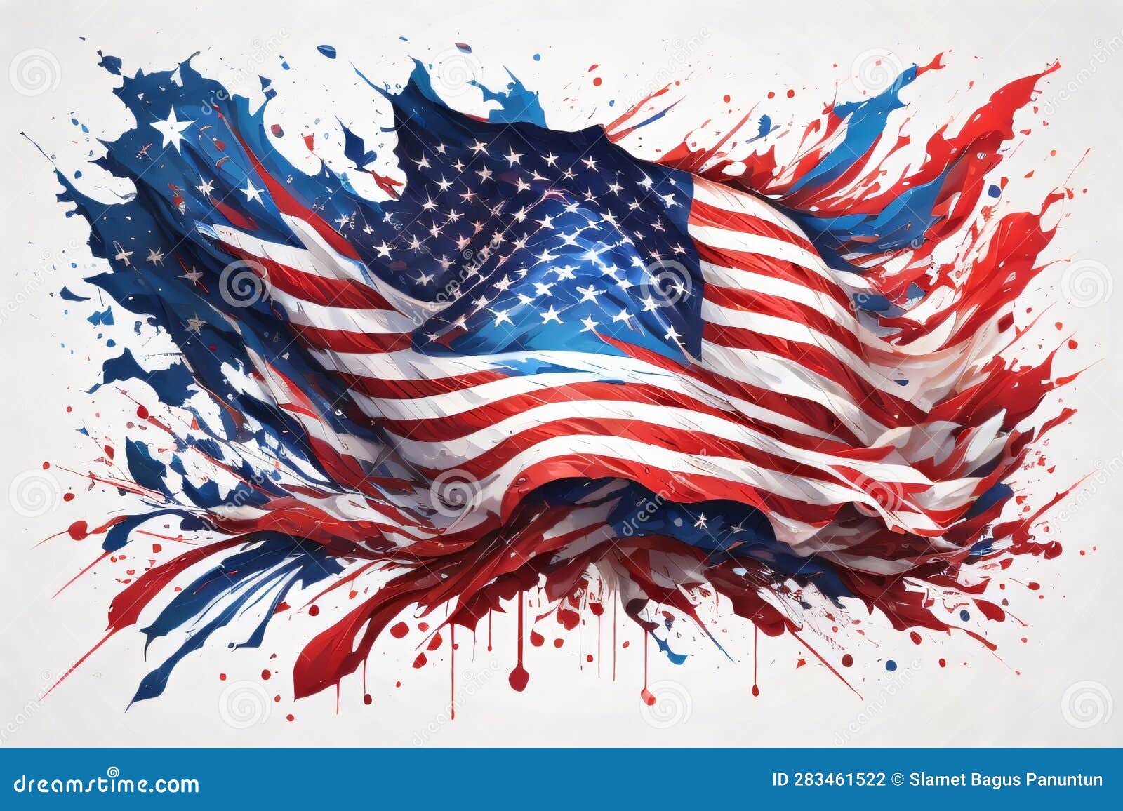 United States Flag in Impressionist Style Stock Illustration ...
