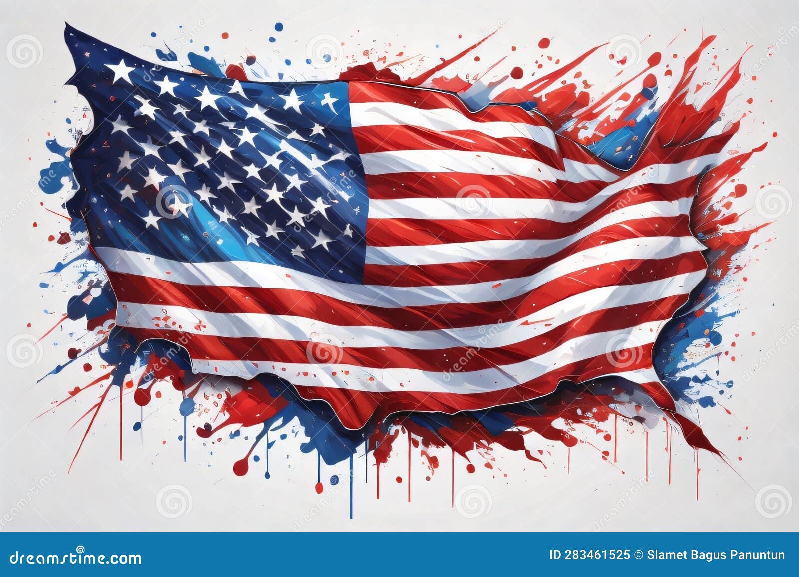 United States Flag in Impressionist Style Stock Illustration ...