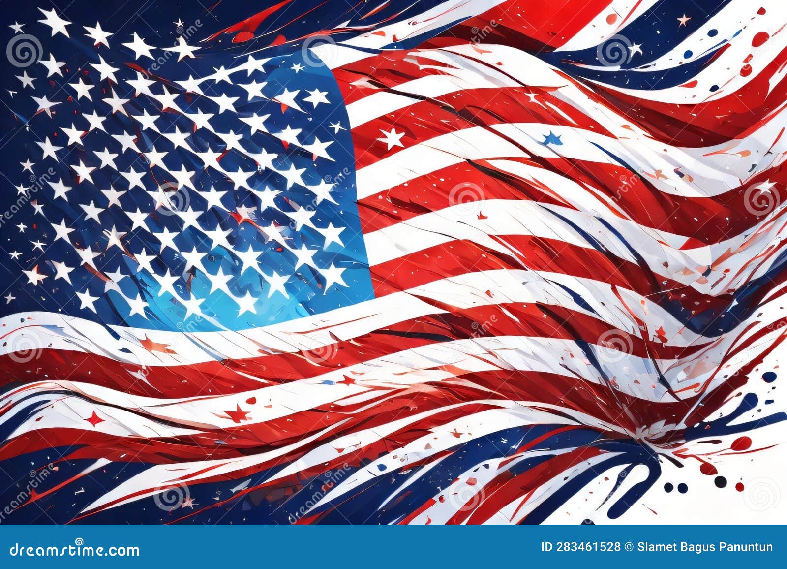 United States Flag in Impressionist Style Stock Illustration ...