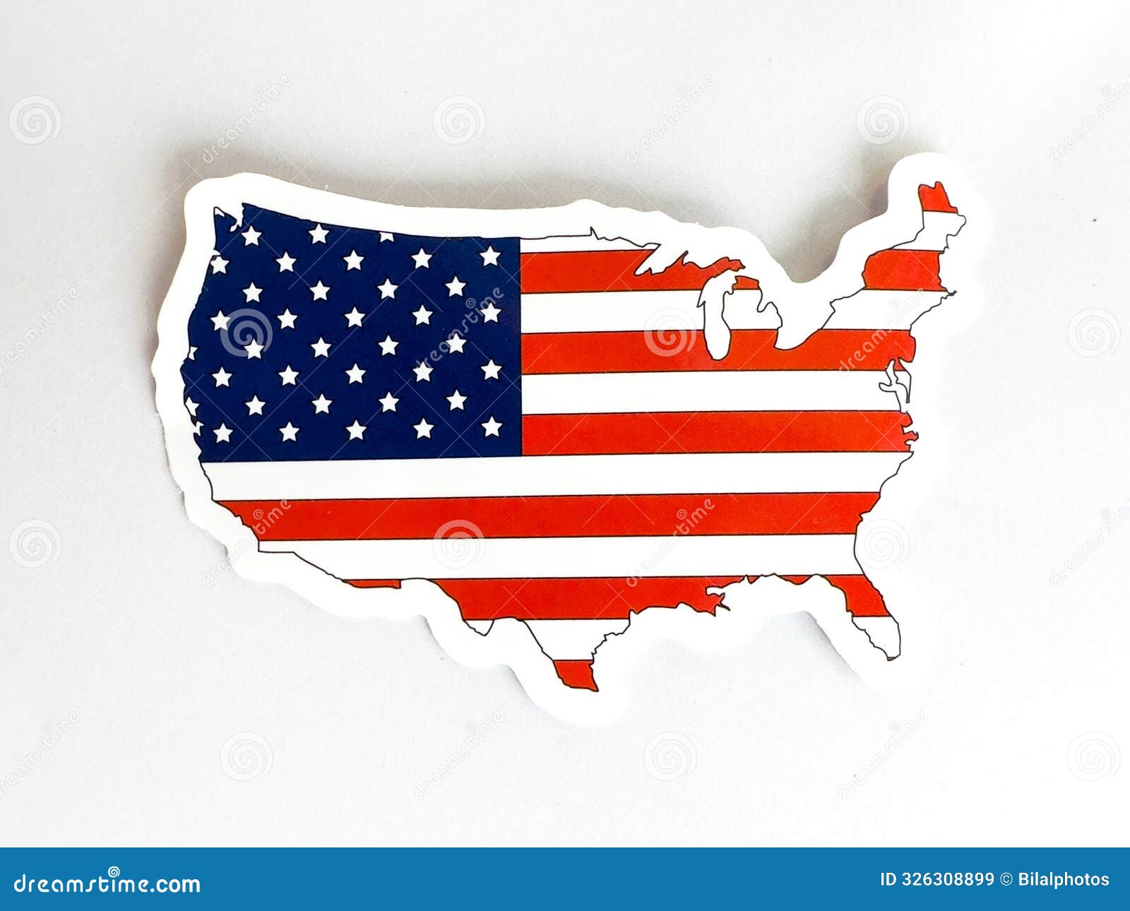 United States Flag Map Sticker on Isolated White Background Stock Image ...