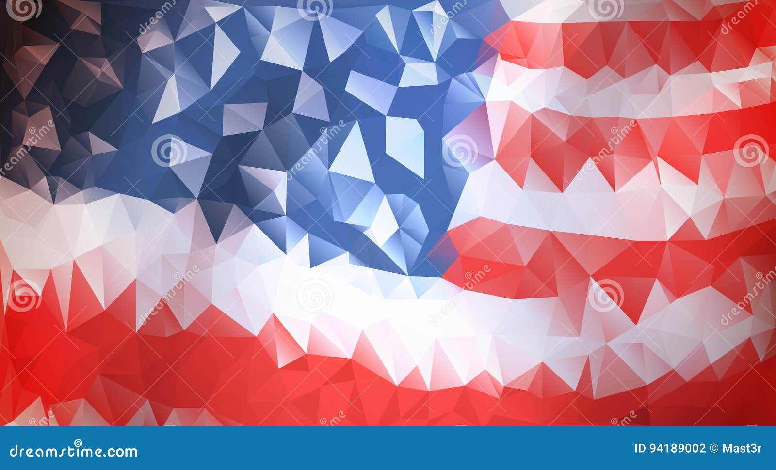 United States Flag Polygon Style Banner Stock Vector - Illustration of ...