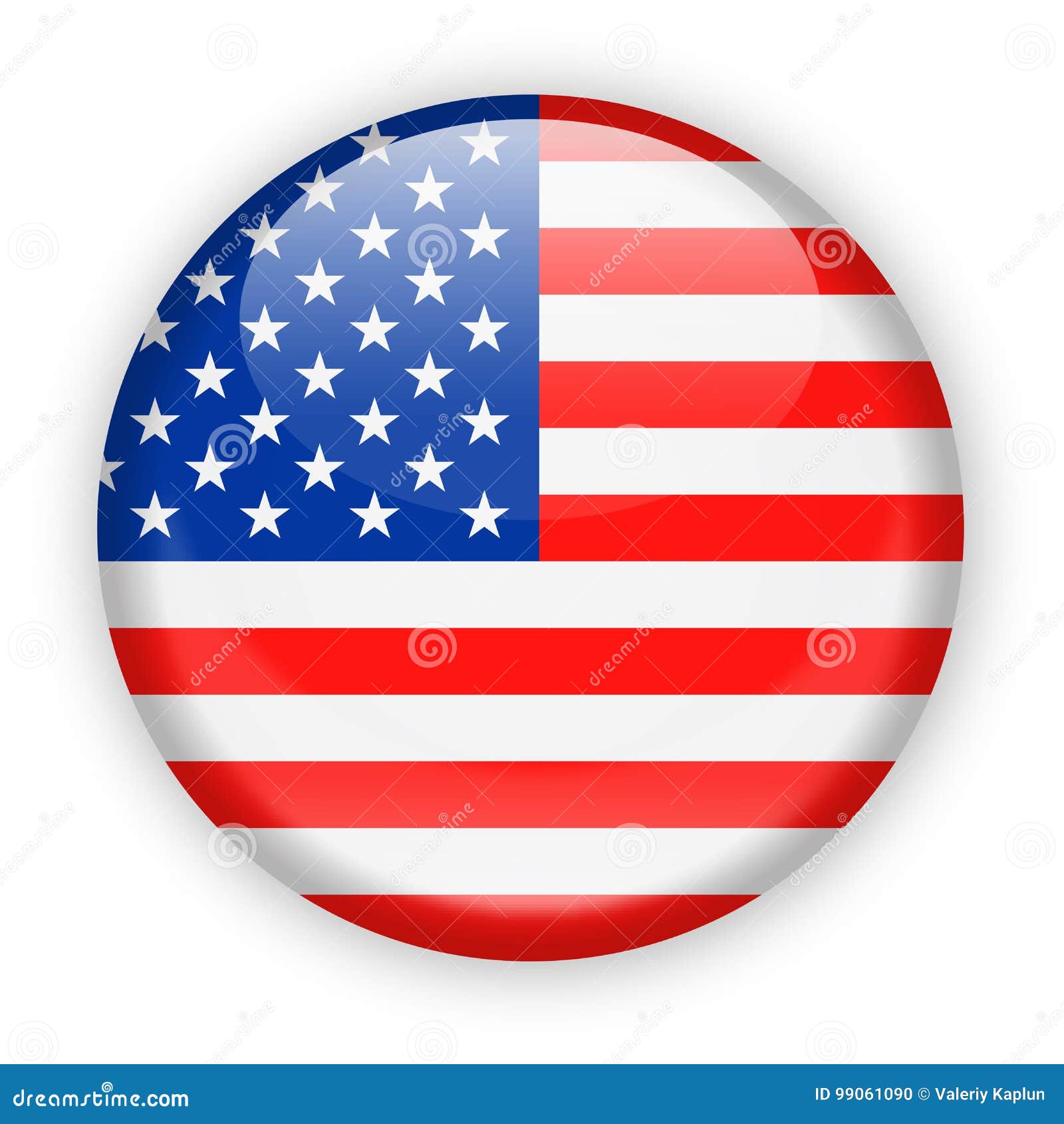 United States Flag Vector Round Icon Stock Illustration - Illustration ...