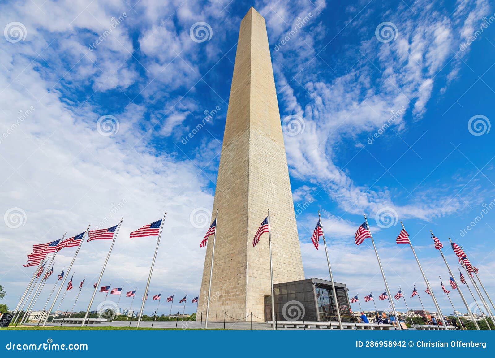 United States Flags Around the Washington Monument in Washington DC ...
